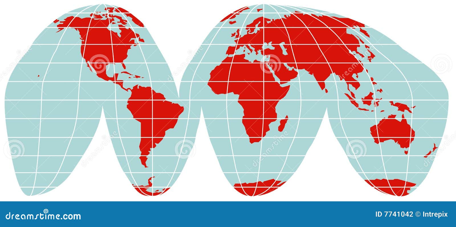 Mapa De Mundo - Projeção Interrompida De Goode Ilustração do Vetor ...