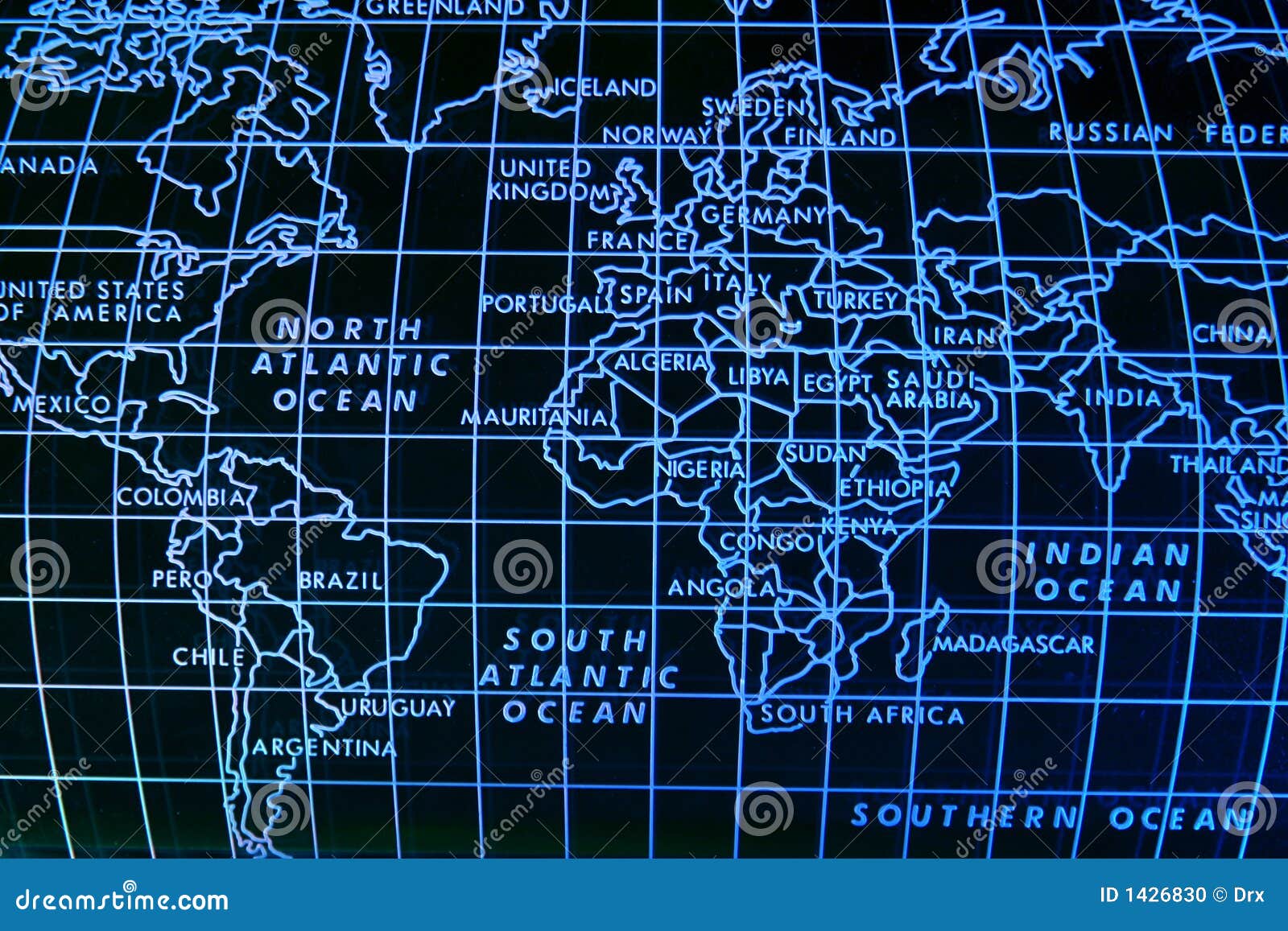 Mapa de mundo simples ilustração stock. Ilustração de geografia - 1426830
