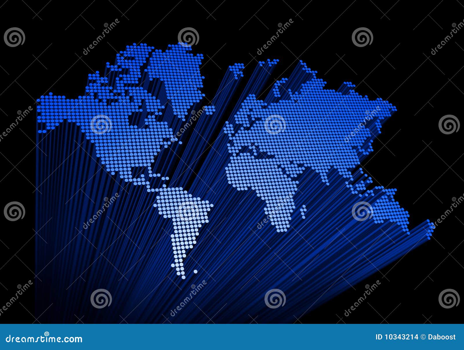 Mapa De Mundo Tridimensional Ilustração Stock - Ilustração de ...