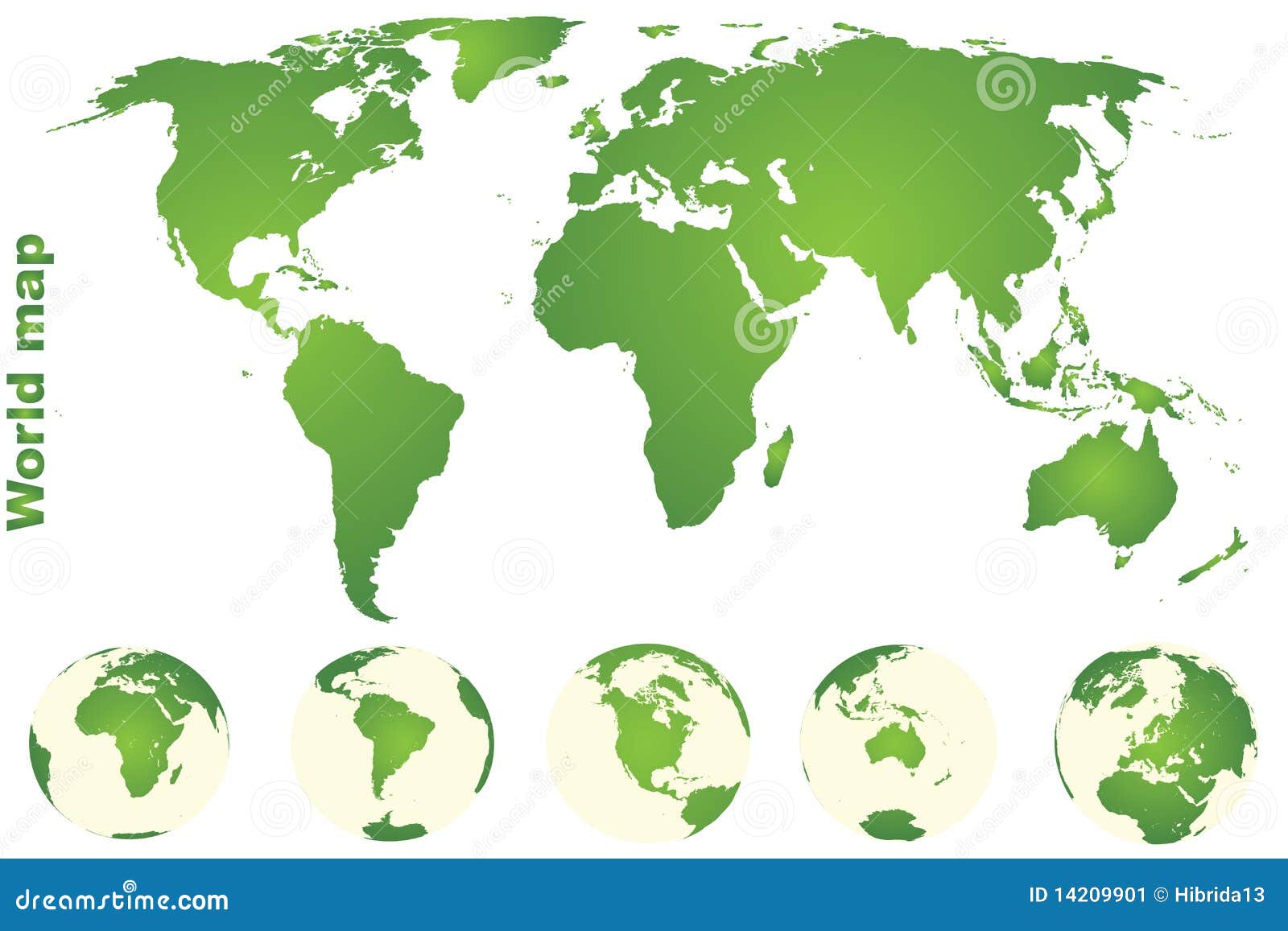 Mapa de mundo verde ilustração stock. Ilustração de continente - 14209901