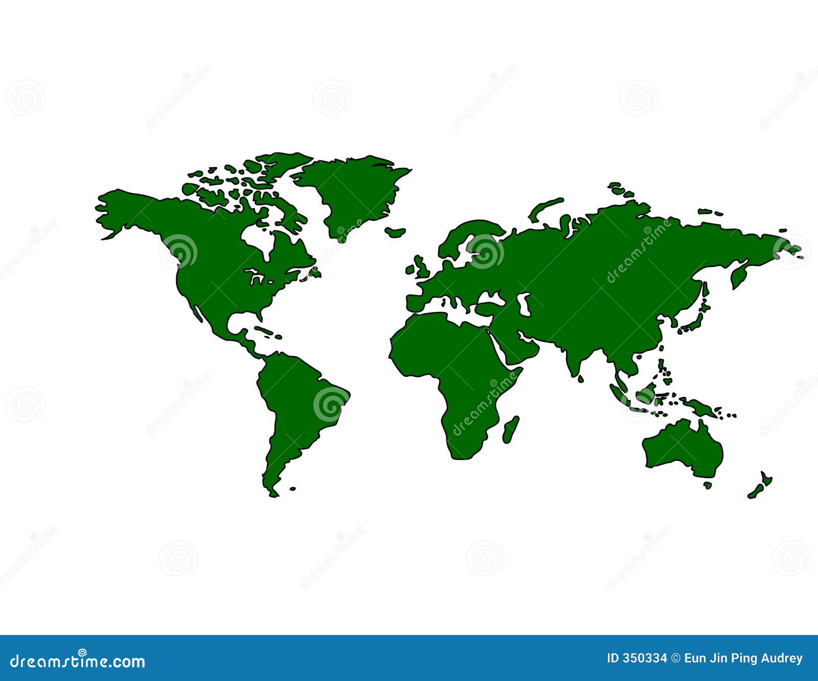 Mapa de mundo (verde) ilustração stock. Ilustração de mundial - 350334