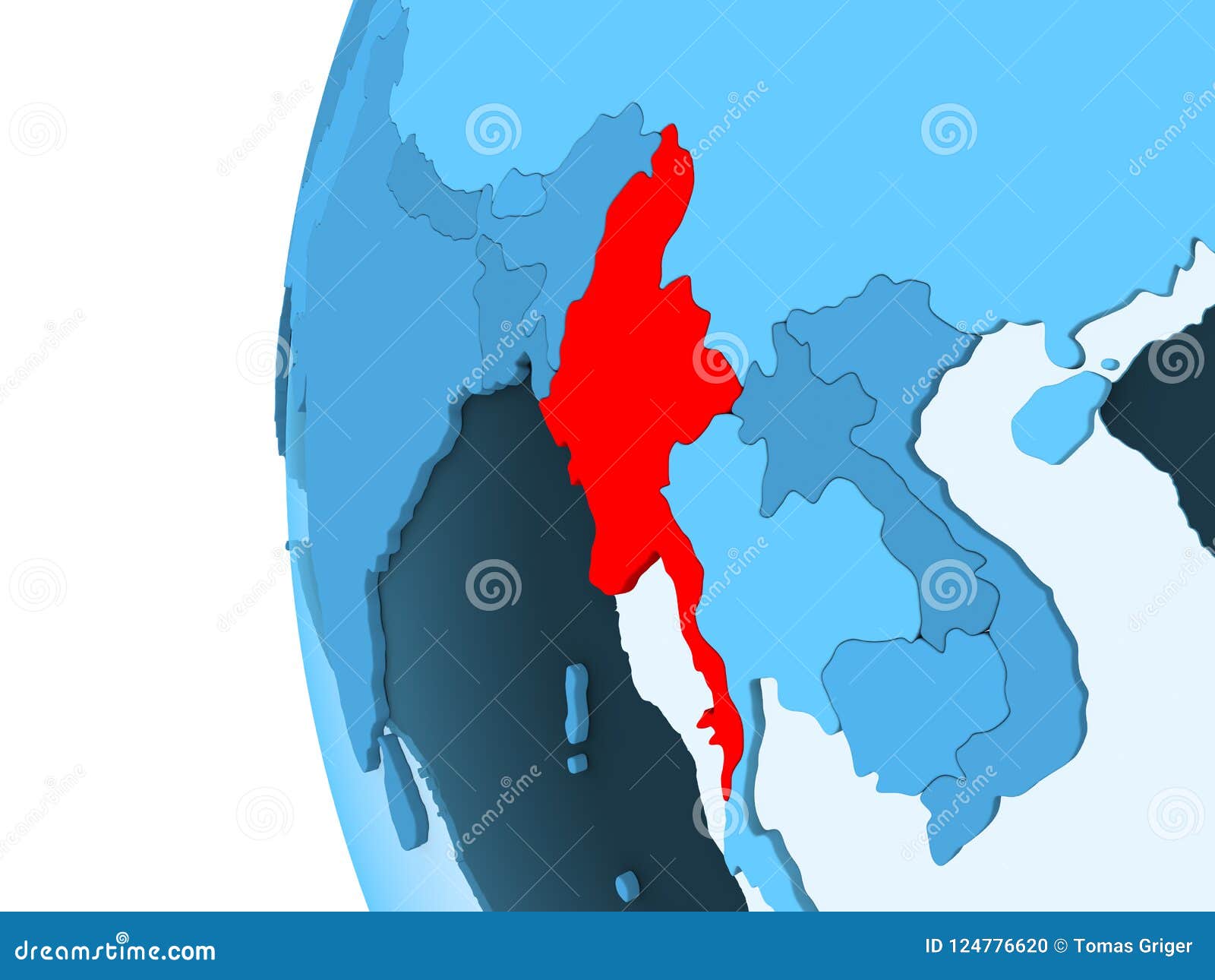 Mapa de Myanmar ilustração stock. Ilustração de objeto - 124776620