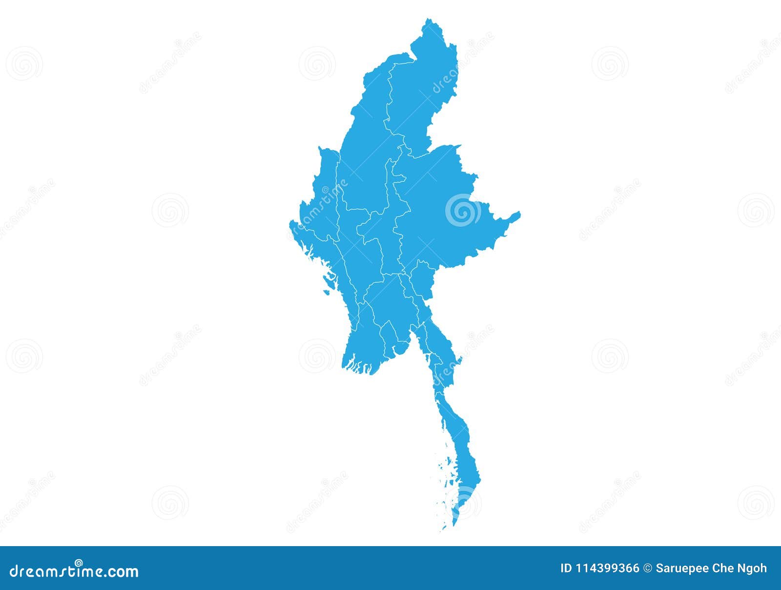 Mapa De Myanmar Mapa Detalhado Alto Do Vetor - Myanmar Ilustração do ...