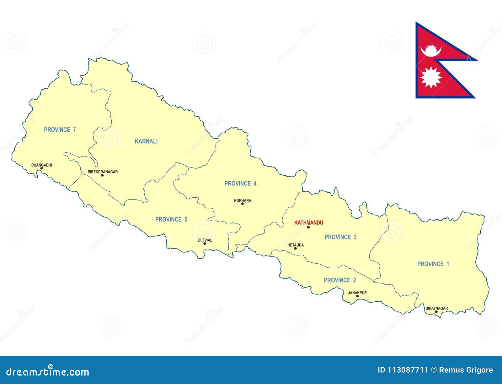 Mapa de Nepal ilustração do vetor. Ilustração de beira - 113087711
