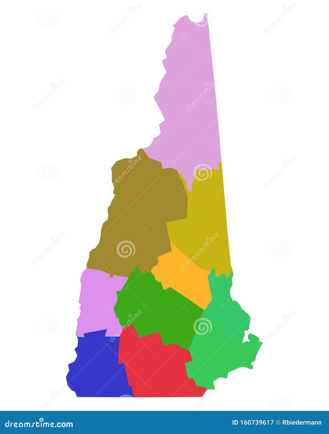 Mapa de New Hampshire ilustración del vector. Ilustración de condado ...