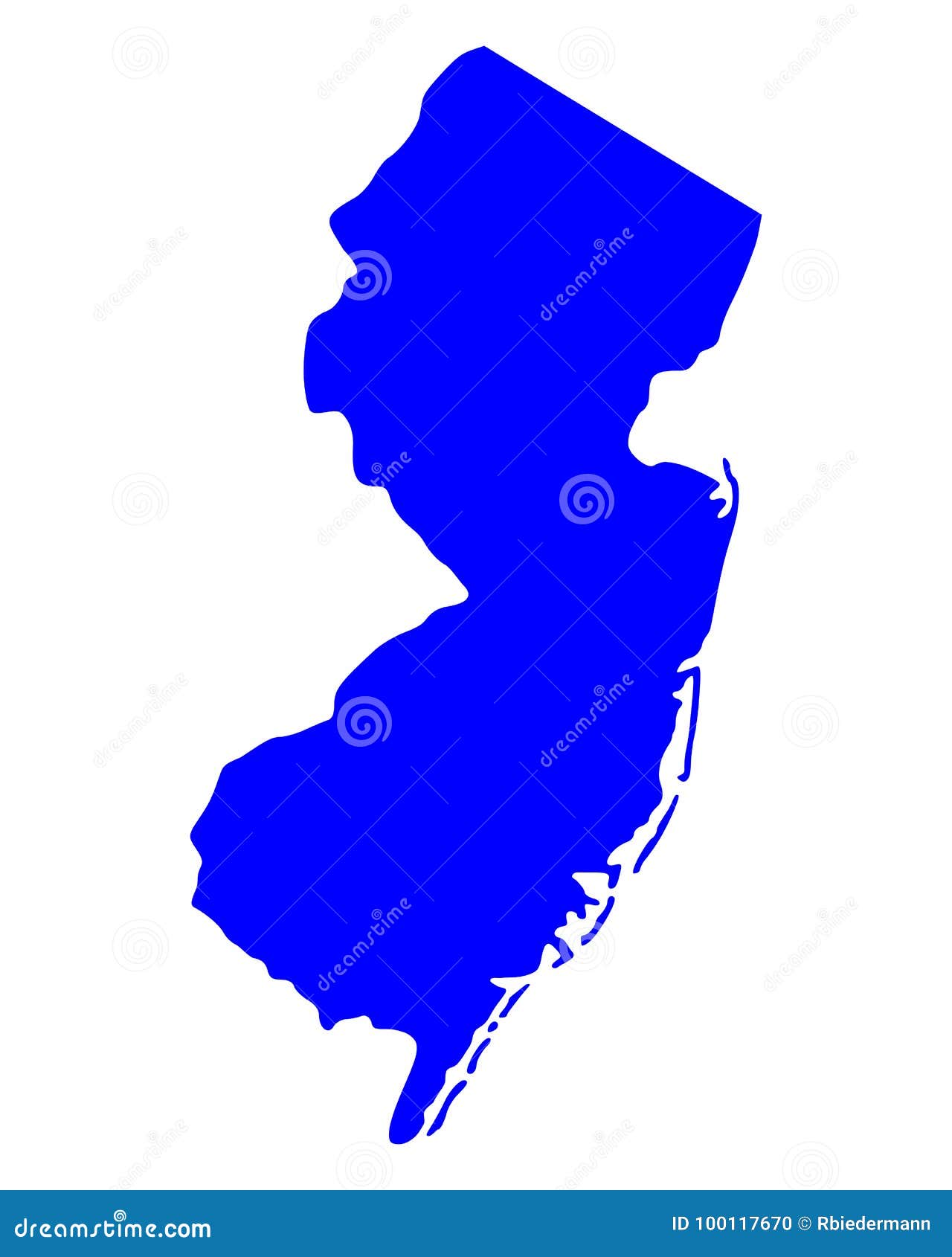 Mapa de New-jersey ilustração do vetor. Ilustração de curso - 100117670