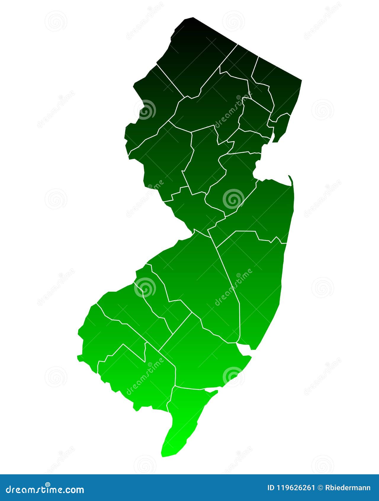 Mapa de New Jersey ilustración del vector. Ilustración de estados ...