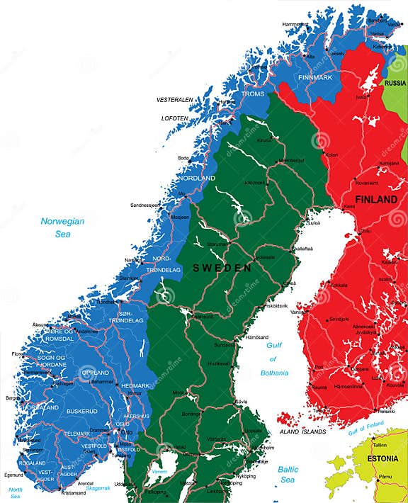 Mapa de Noruega ilustração do vetor. Ilustração de estônia - 27516493