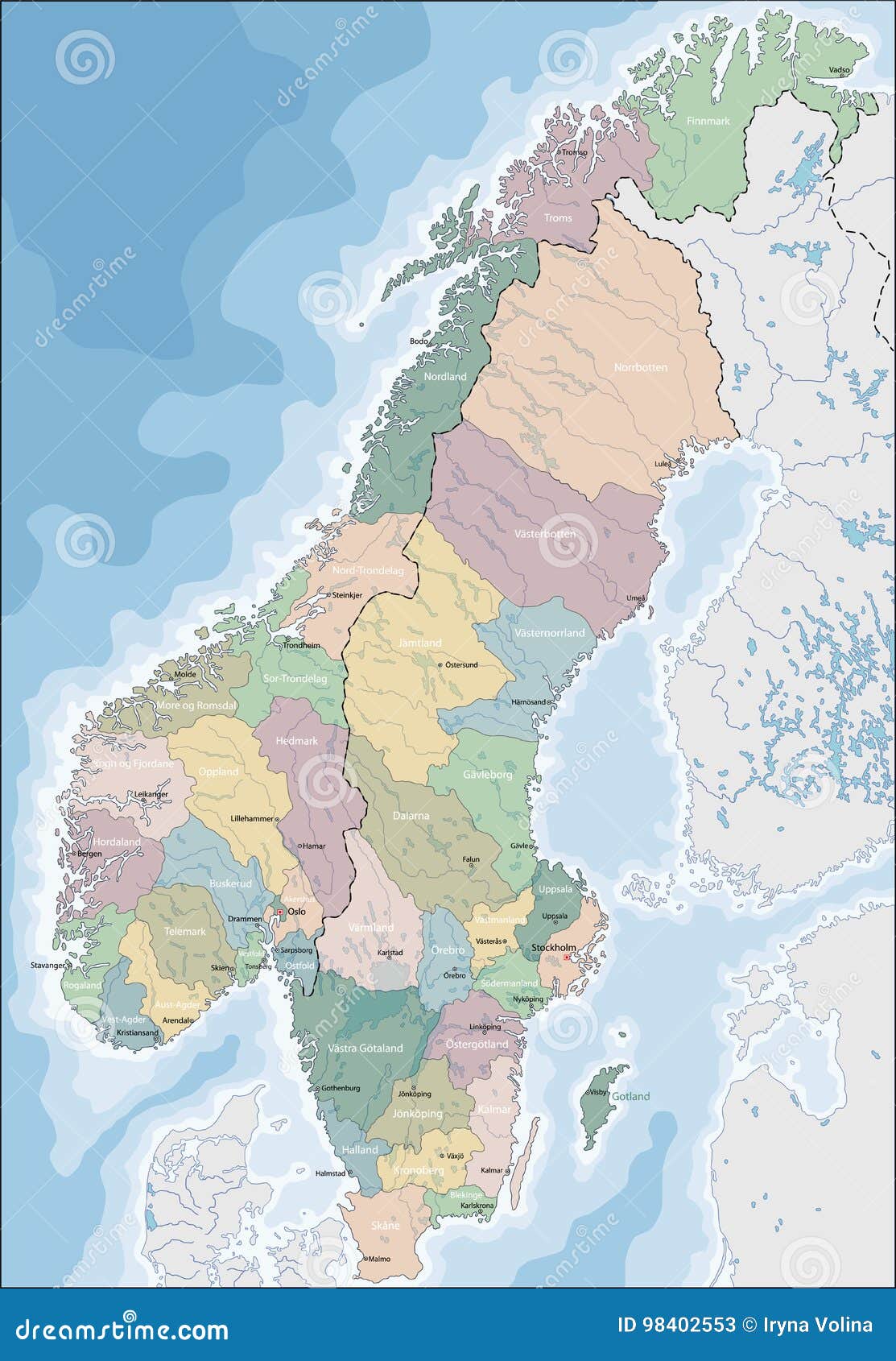 Mapa De Noruega Y De Suecia Ilustración del Vector - Ilustración de ...