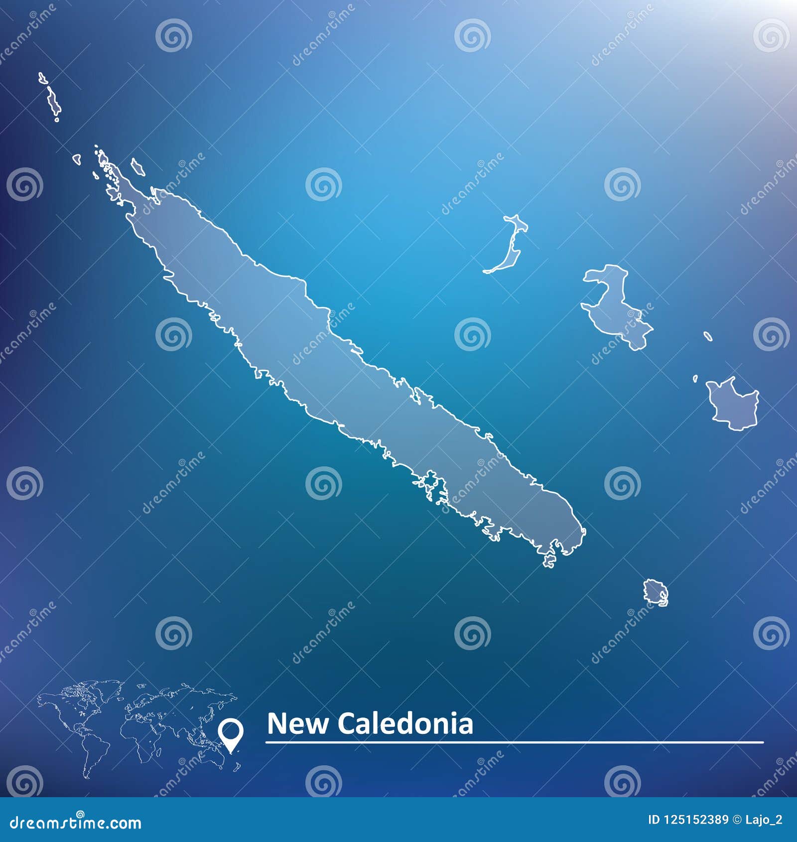 Mapa de Nueva Caledonia ilustración del vector. Ilustración de modelo ...