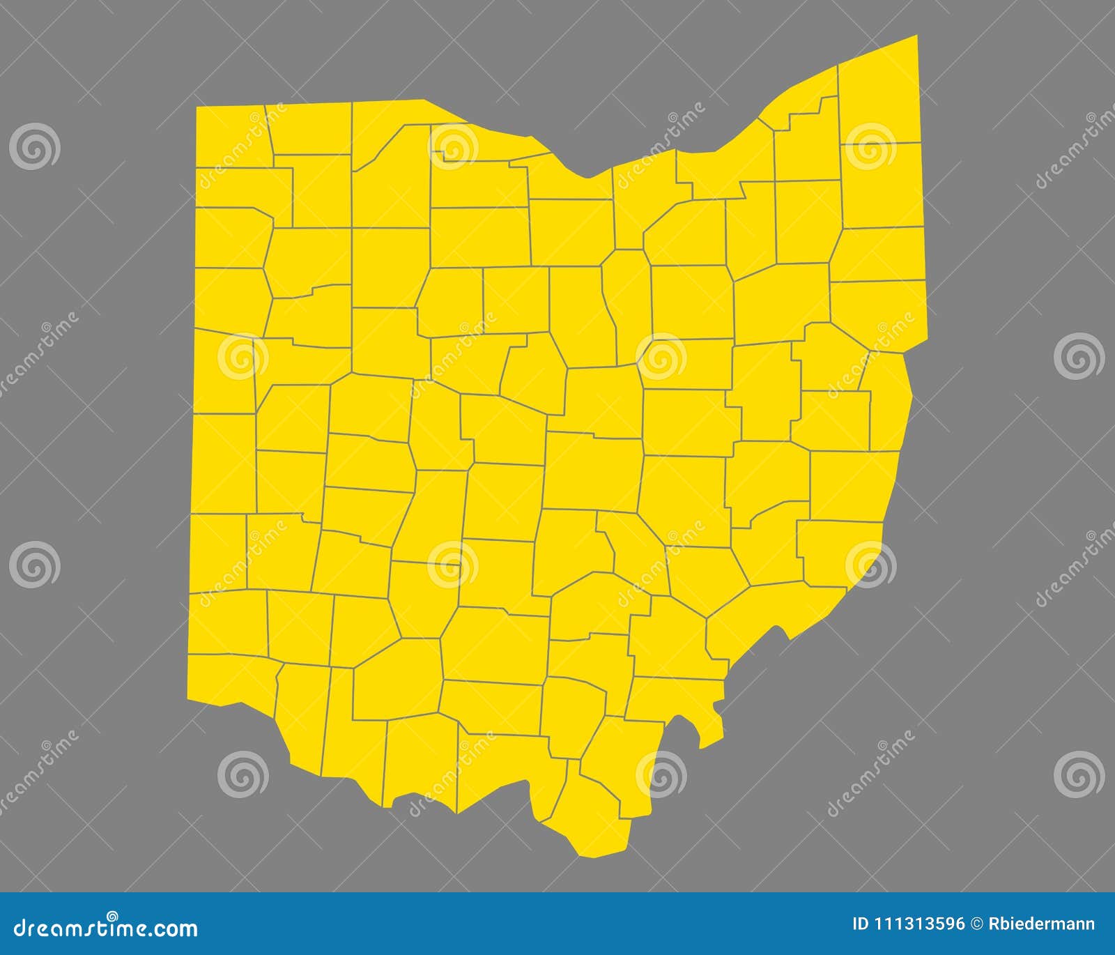 Mapa de ohio ilustração do vetor. Ilustração de mapa - 111313596