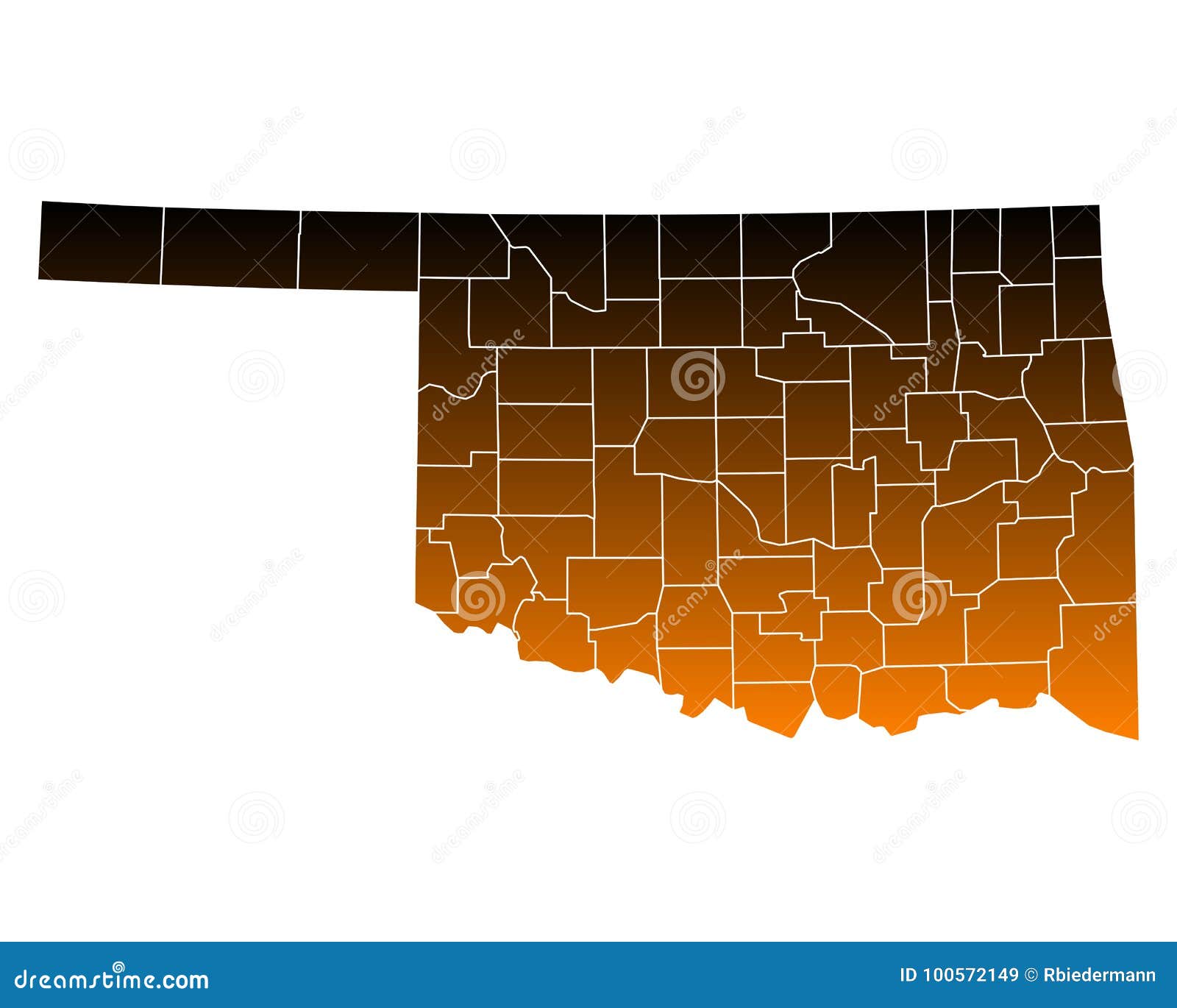 Mapa de Oklahoma ilustración del vector. Ilustración de recorrido ...