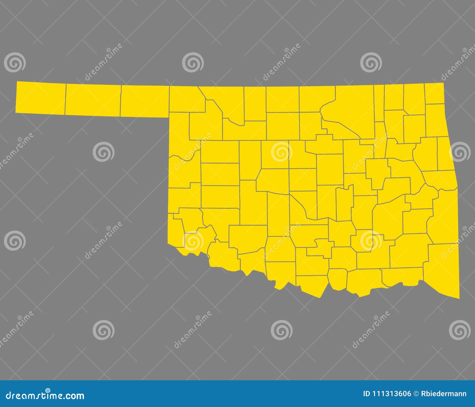 Mapa de Oklahoma ilustración del vector. Ilustración de condados ...