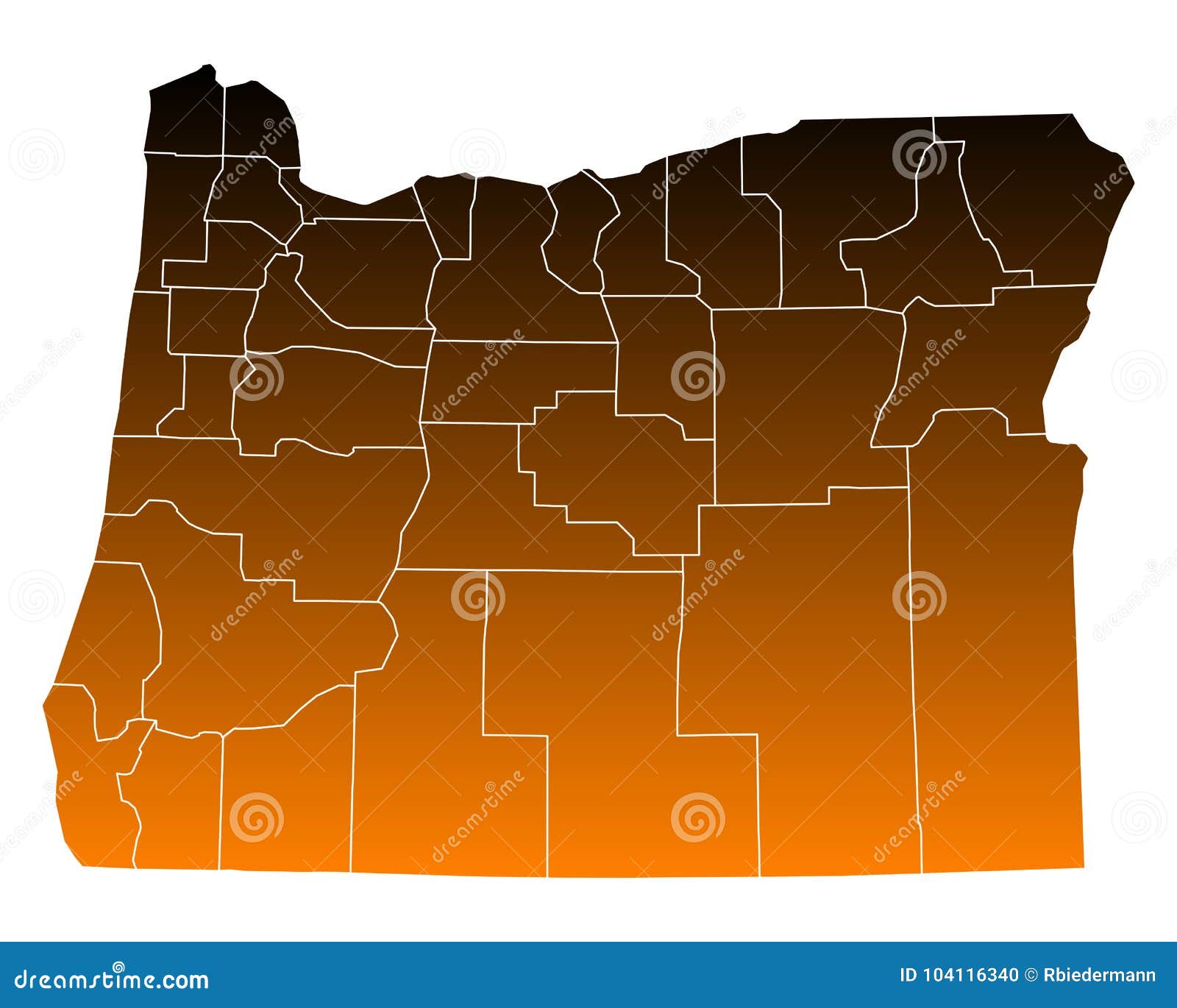 Mapa de Oregon ilustração do vetor. Ilustração de curso - 104116340