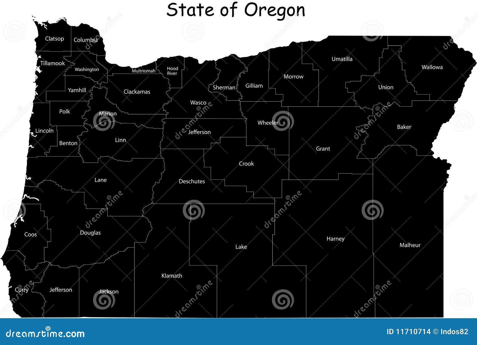Mapa de Oregon ilustração stock. Ilustração de americano - 11710714