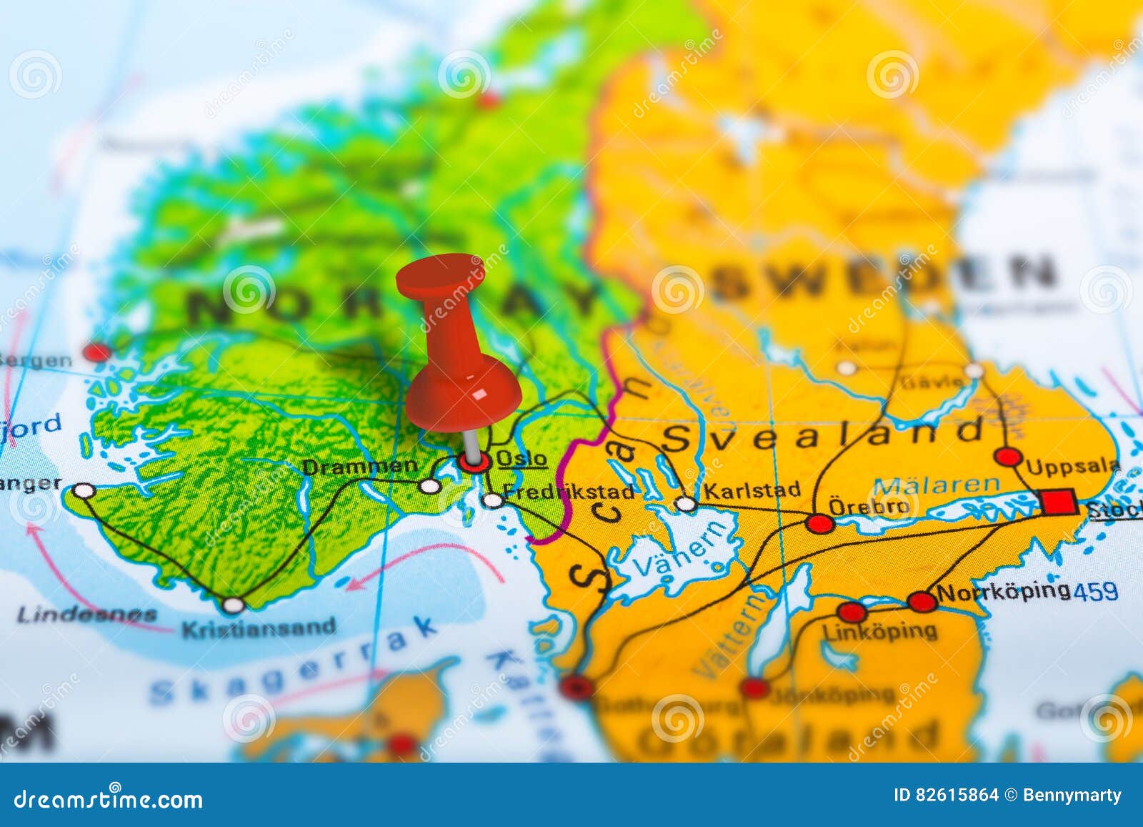 Mapa de Oslo Noruega foto de archivo. Imagen de empuje - 82615864