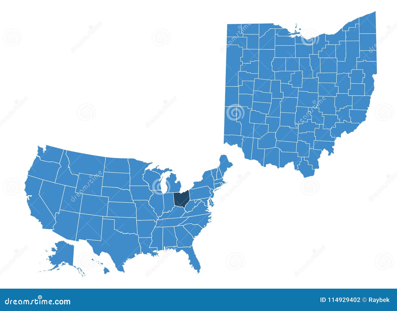 Mapa De Outlne Del Estado De Ohio Stock de ilustración - Ilustración de ...