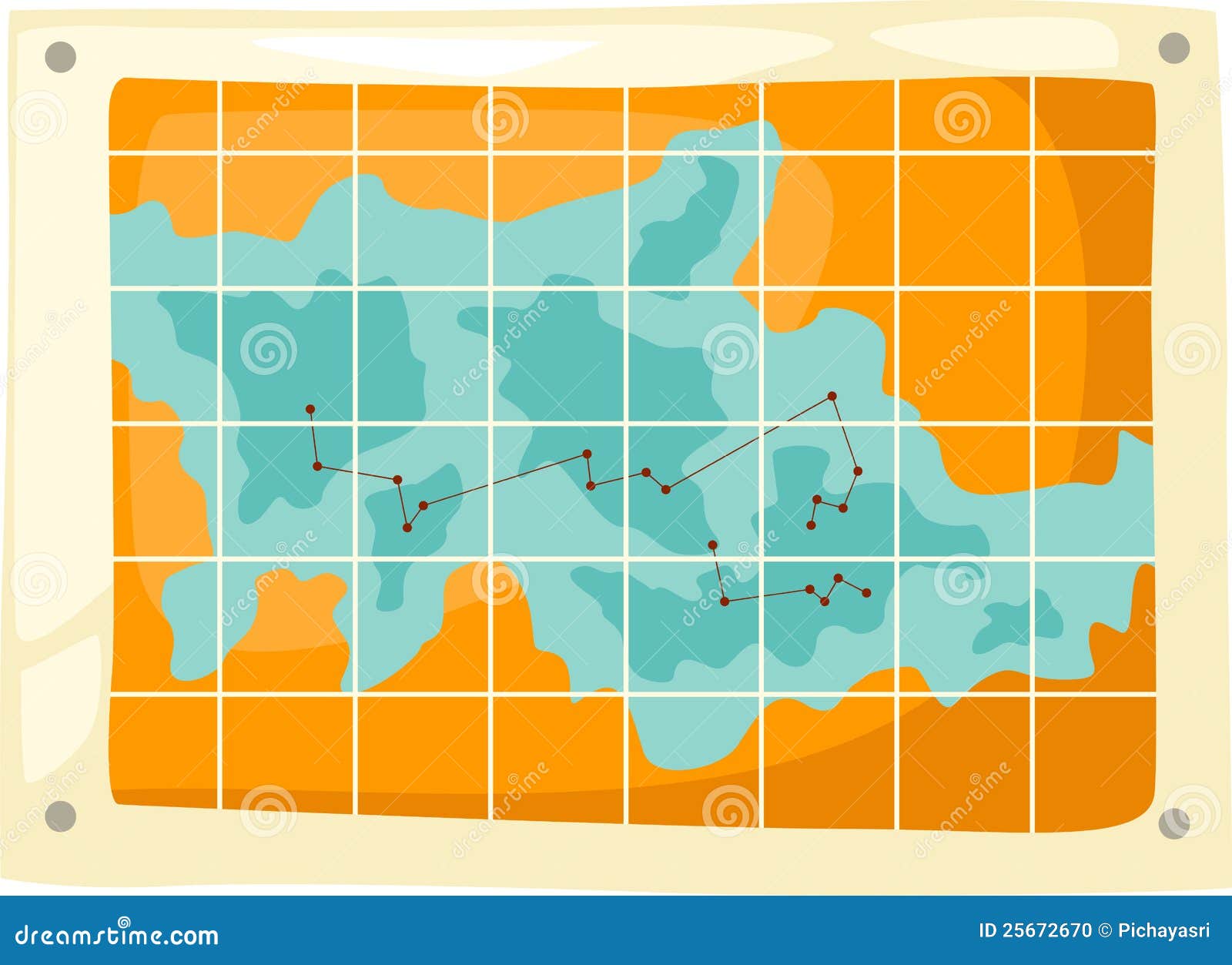 Mapa de papel ilustração do vetor. Ilustração de moagem - 25672670