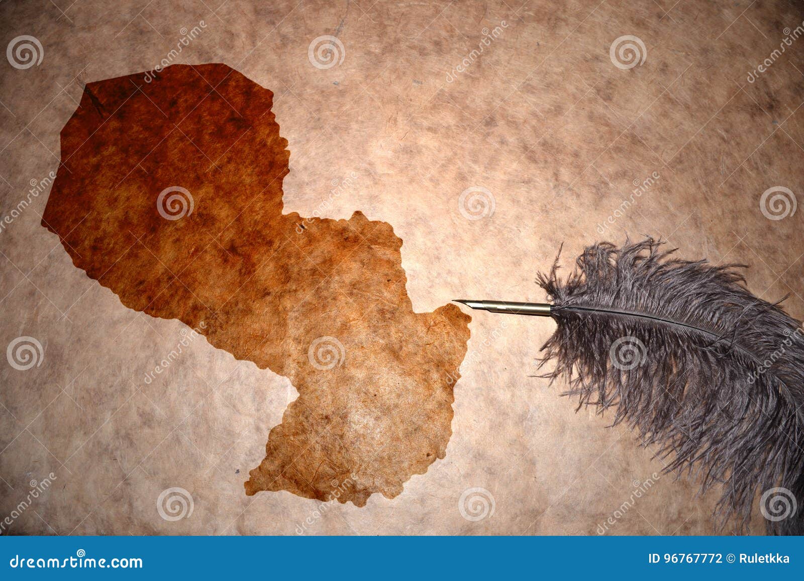 Mapa De Paraguay Del Vintage Foto de archivo - Imagen de ...