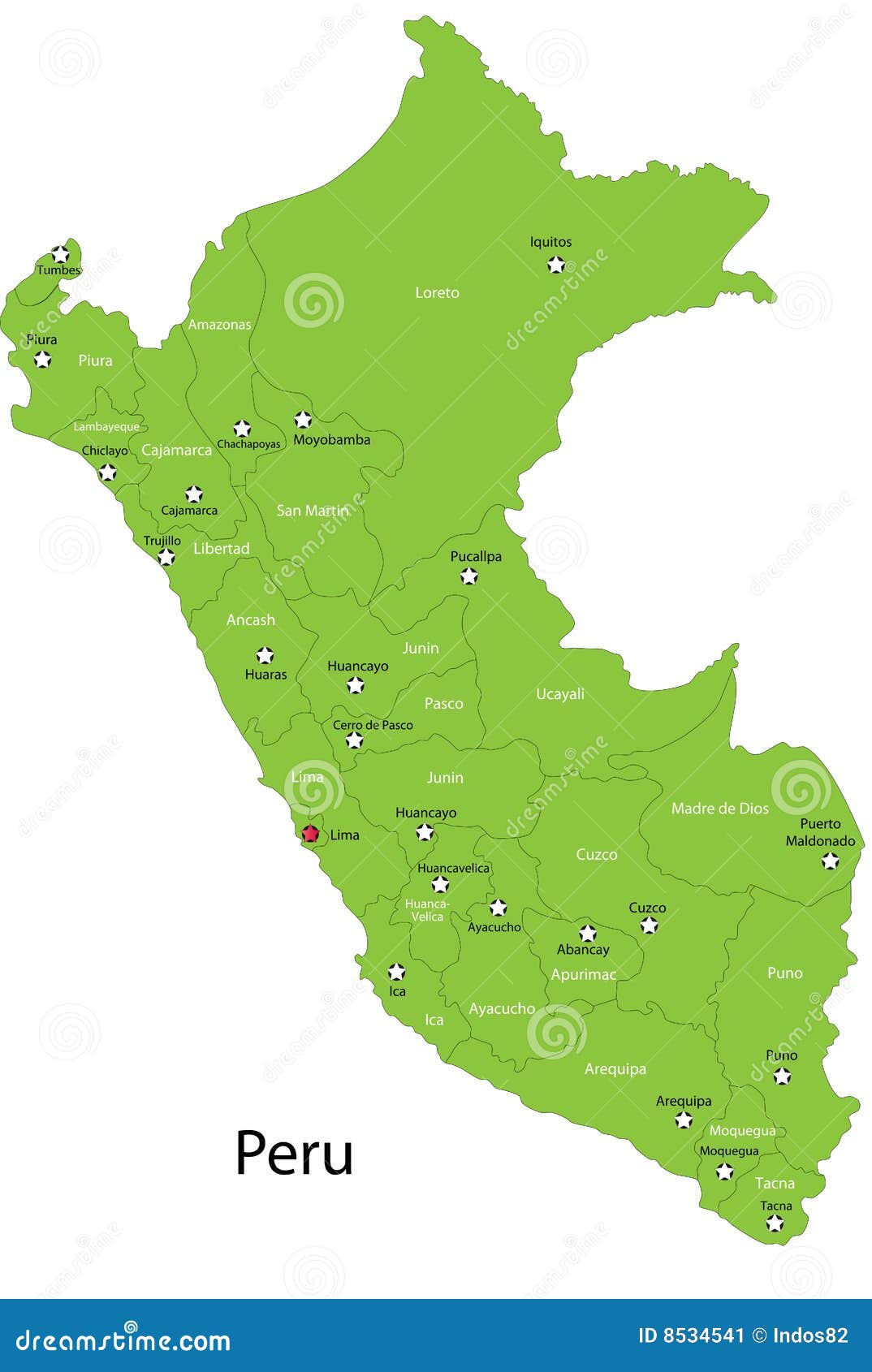 Mapa de Peru do vetor ilustração do vetor. Ilustração de naphtali - 8534541