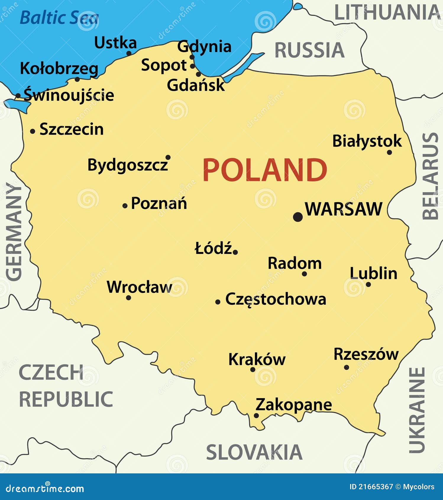 Mapa De Poland - Ilustração Ilustração do Vetor - Ilustração de ...