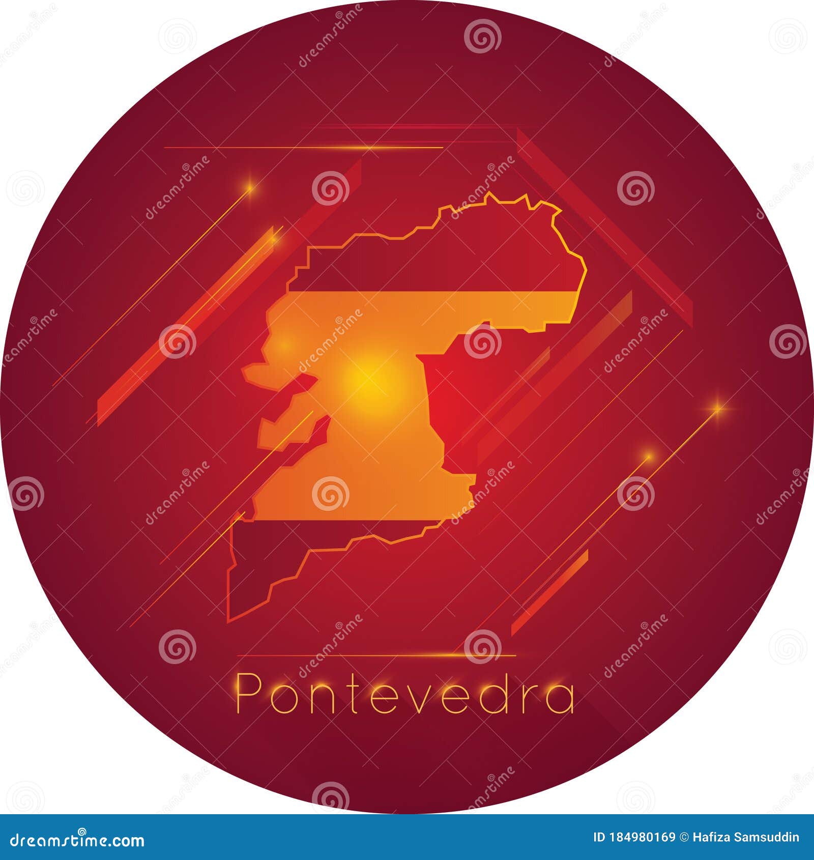Mapa De Pontevedra. Diseño Decorativo De Ilustración Vectorial Stock de ilustración ...