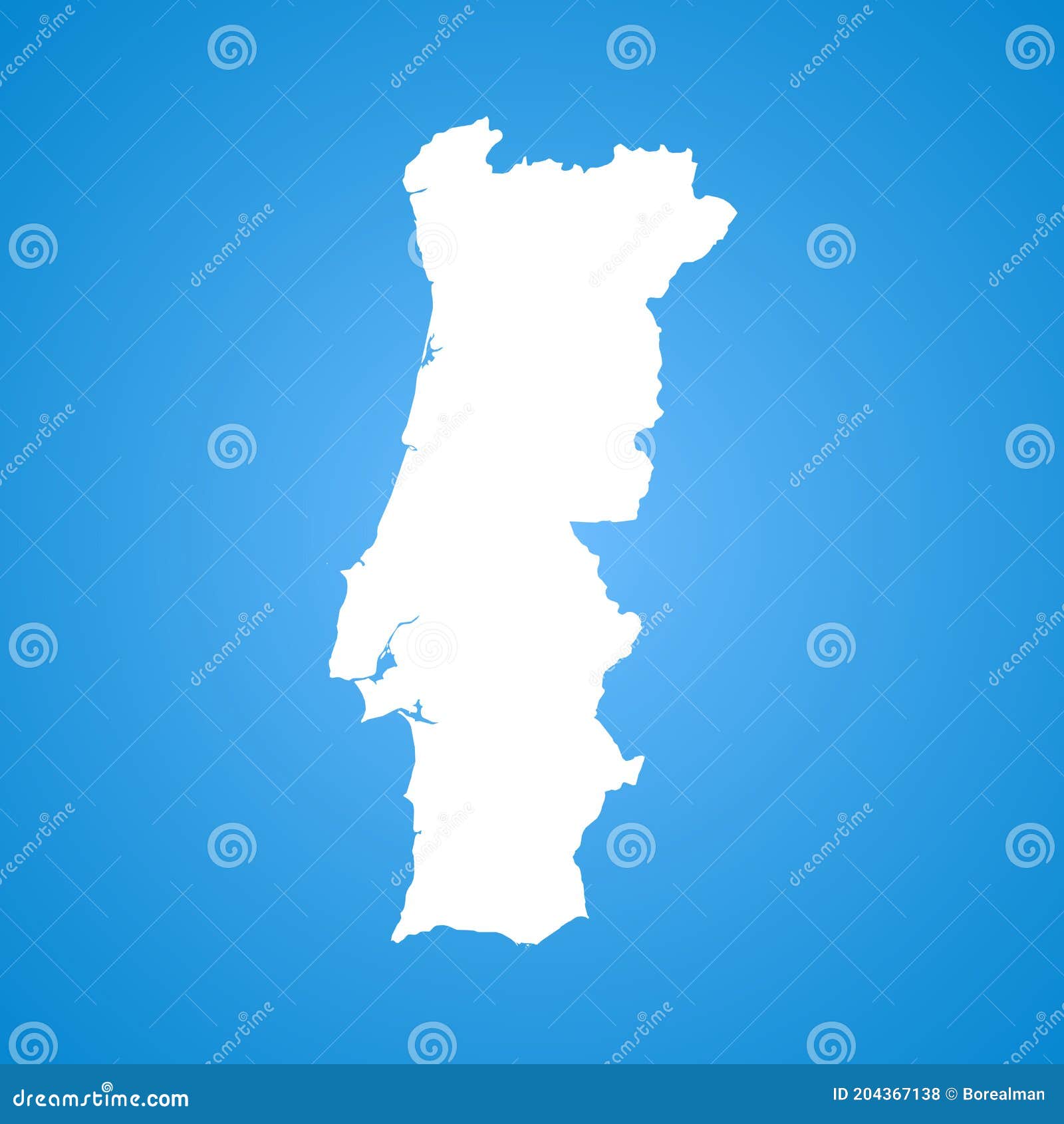 Mapa de Portugal ilustración del vector. Ilustración de aislado - 204367138