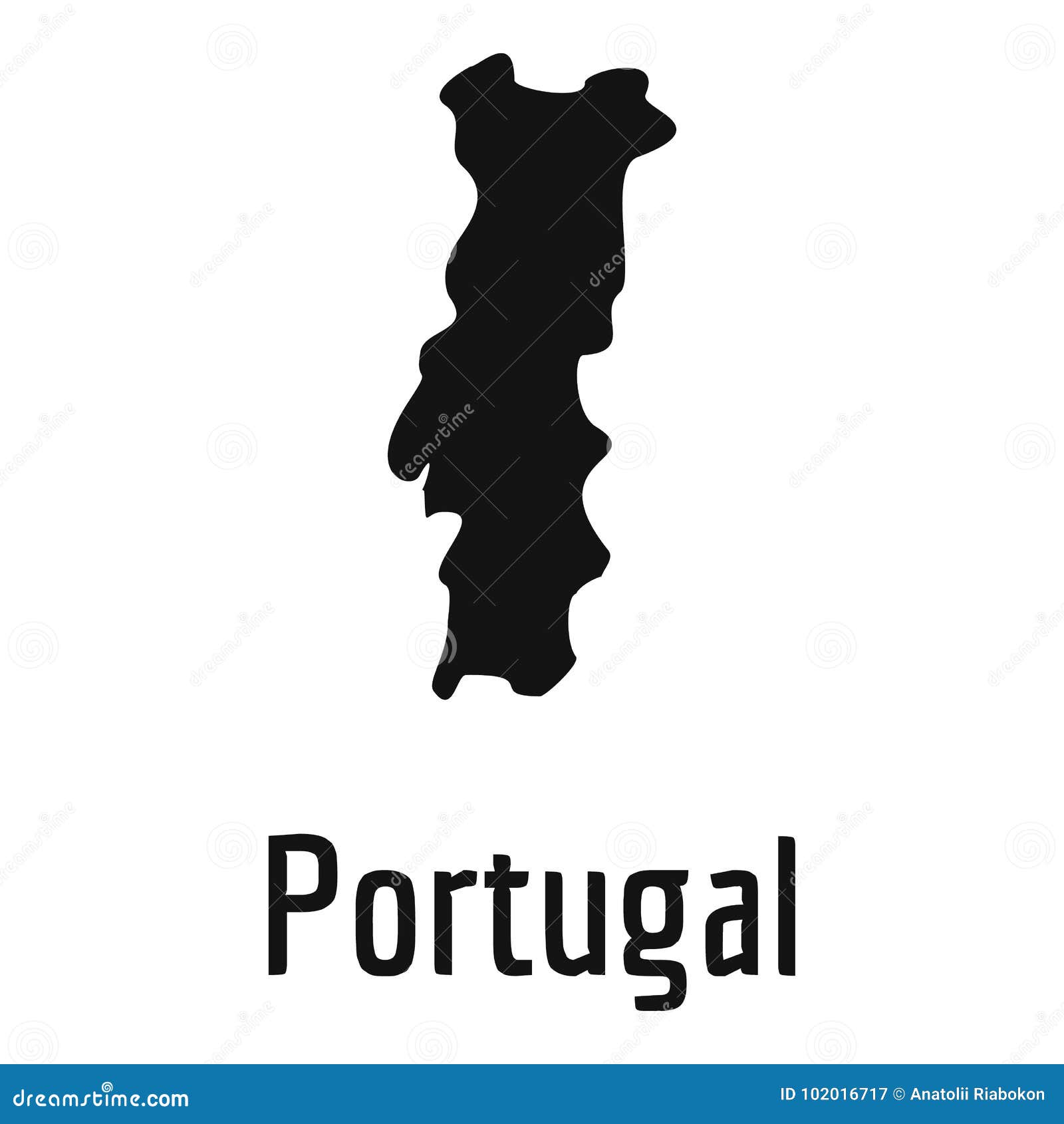 Mapa De Portugal No Vetor Preto Simples Ilustração do Vetor ...