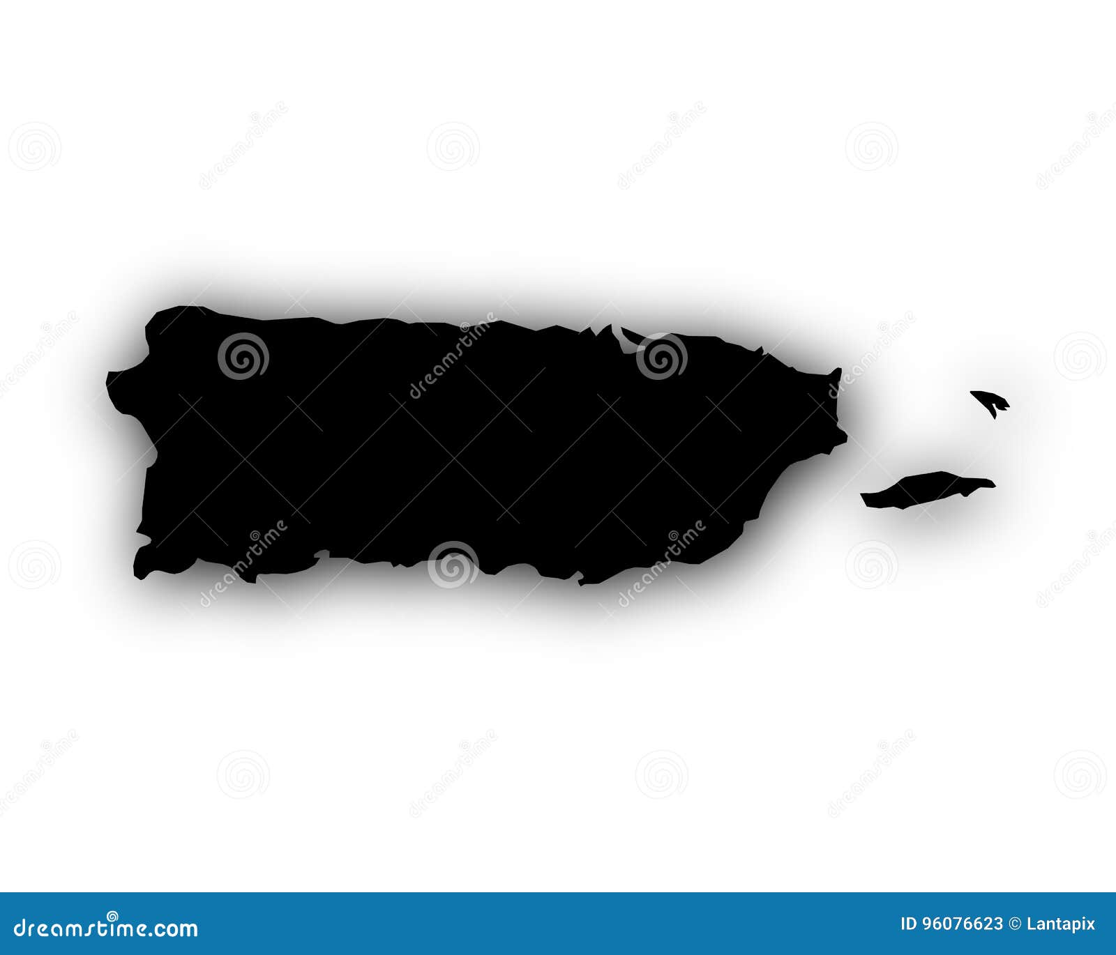 Mapa De Puerto Rico Con La Sombra Ilustración del Vector - Ilustración ...