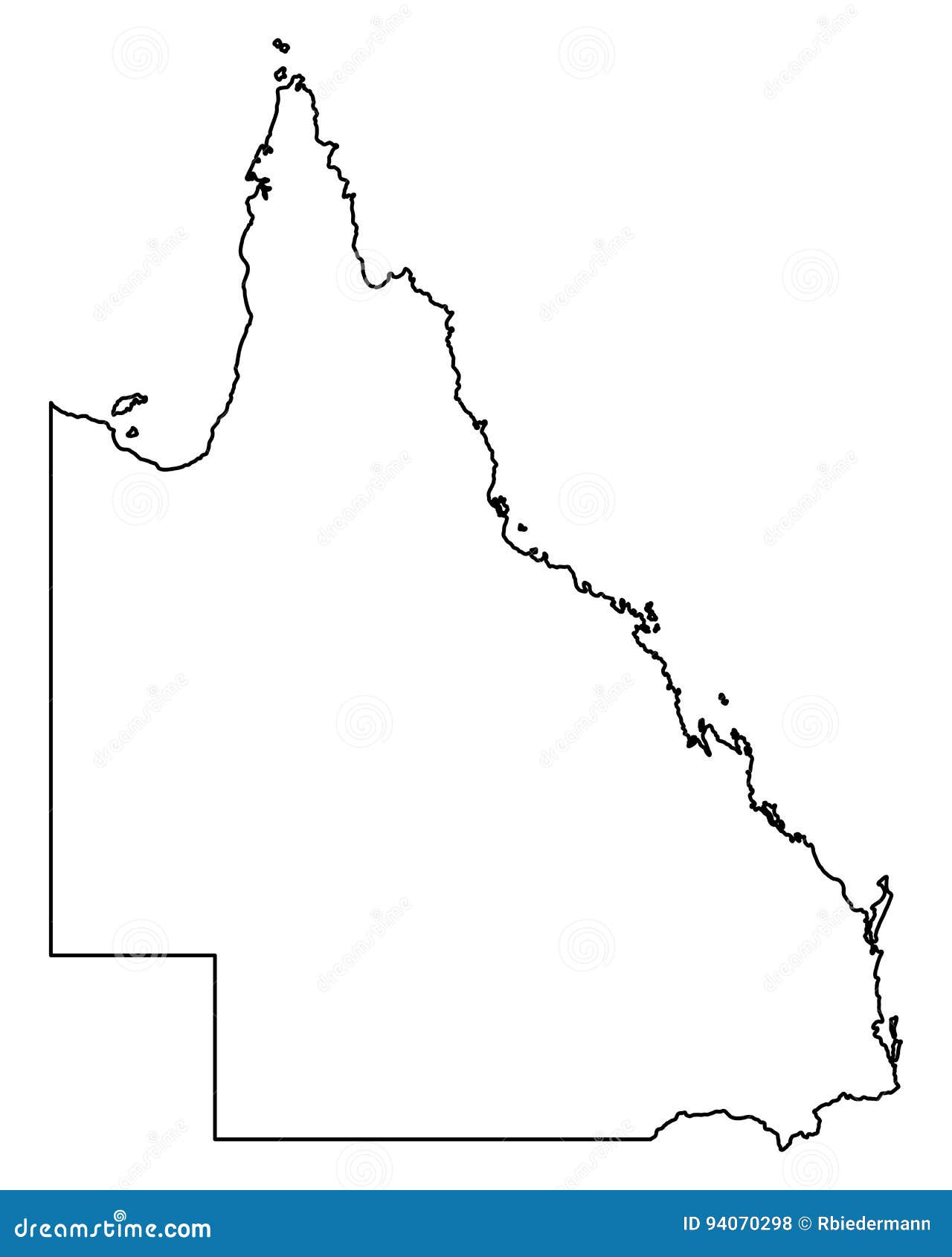 Mapa de Queensland ilustración del vector. Ilustración de contorno ...