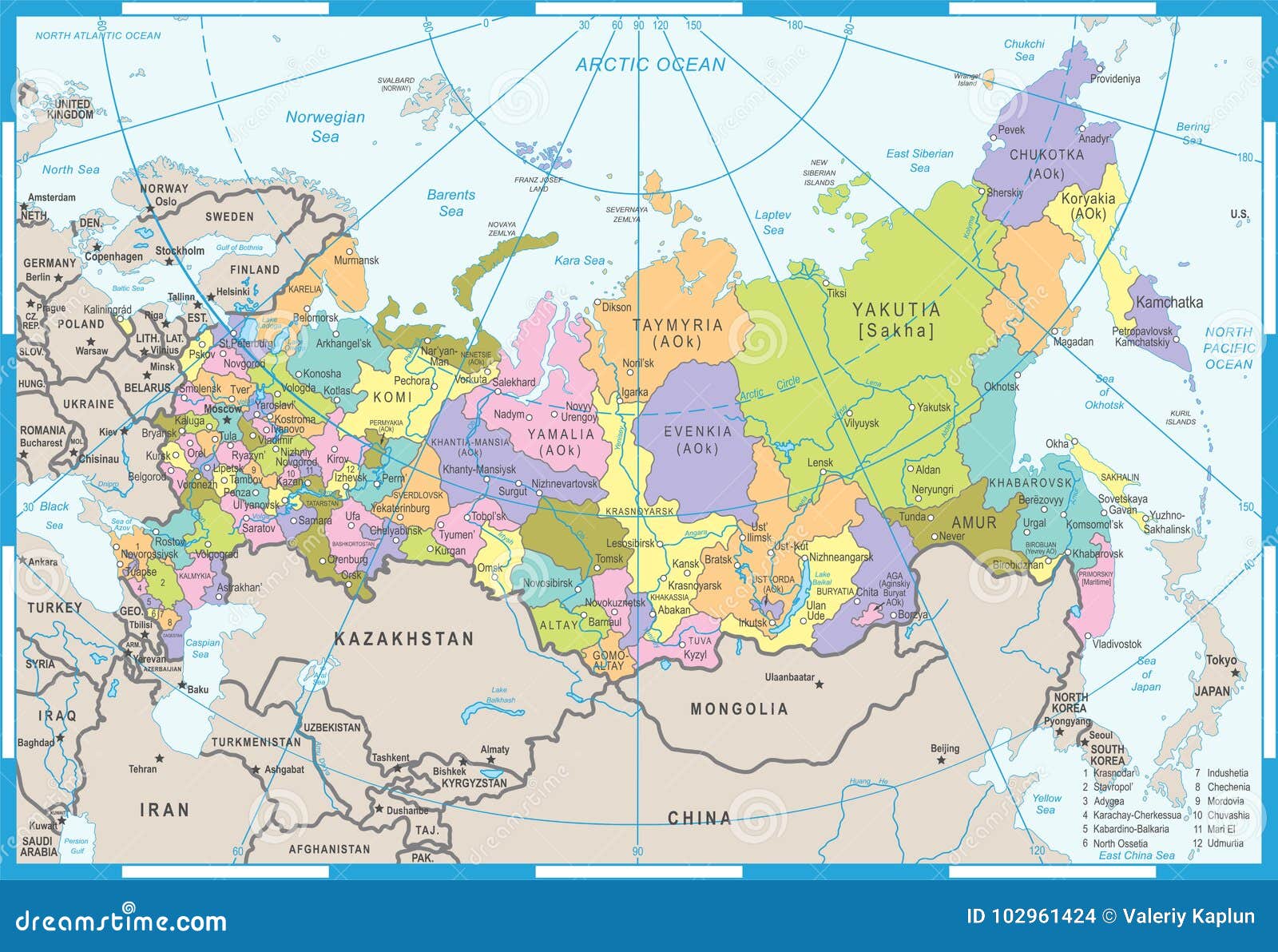 Mapa De Rússia - Ilustração Do Vetor Ilustração Stock - Ilustração de ...