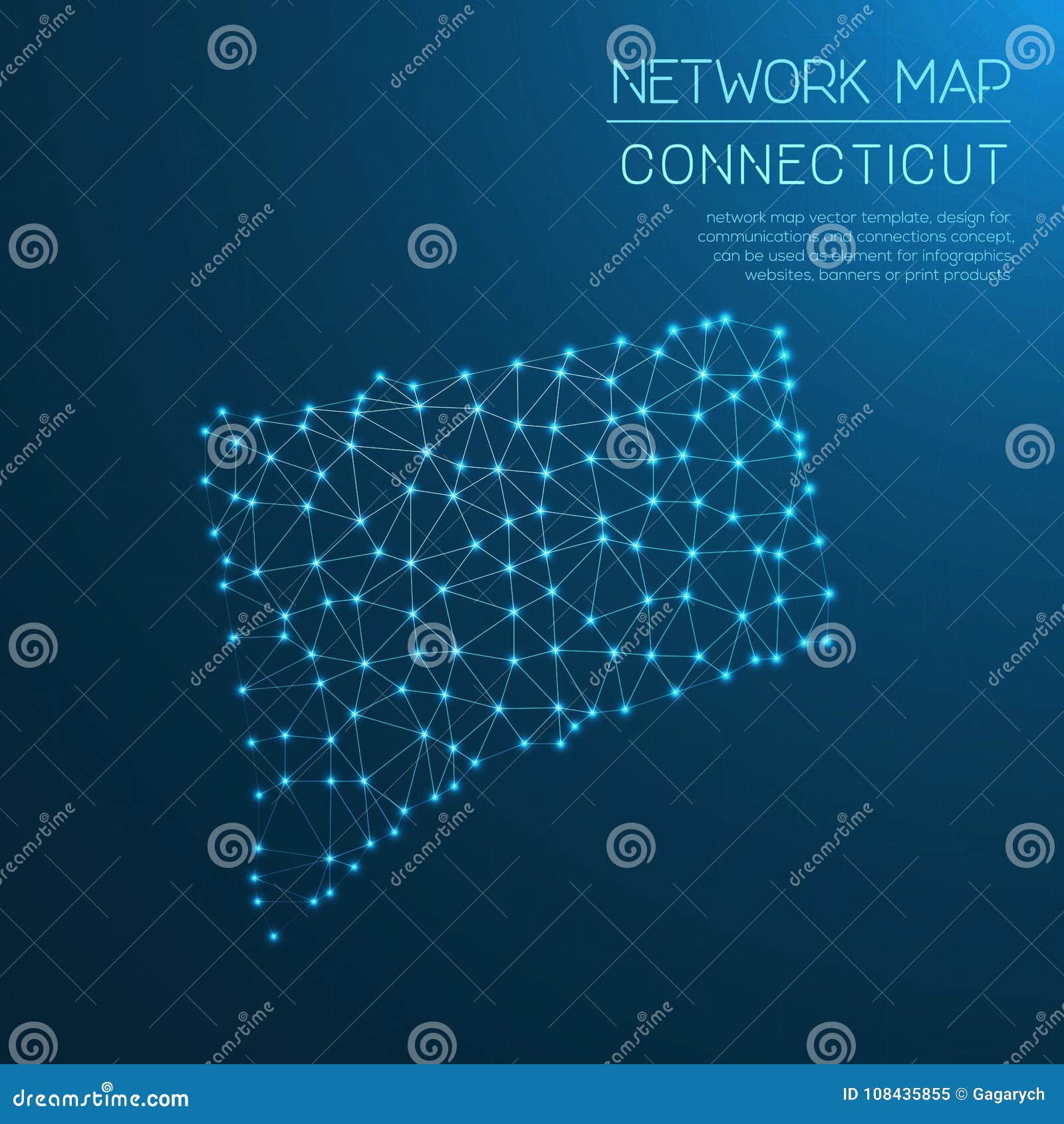 Mapa de red de Connecticut ilustración del vector. Ilustración de ...