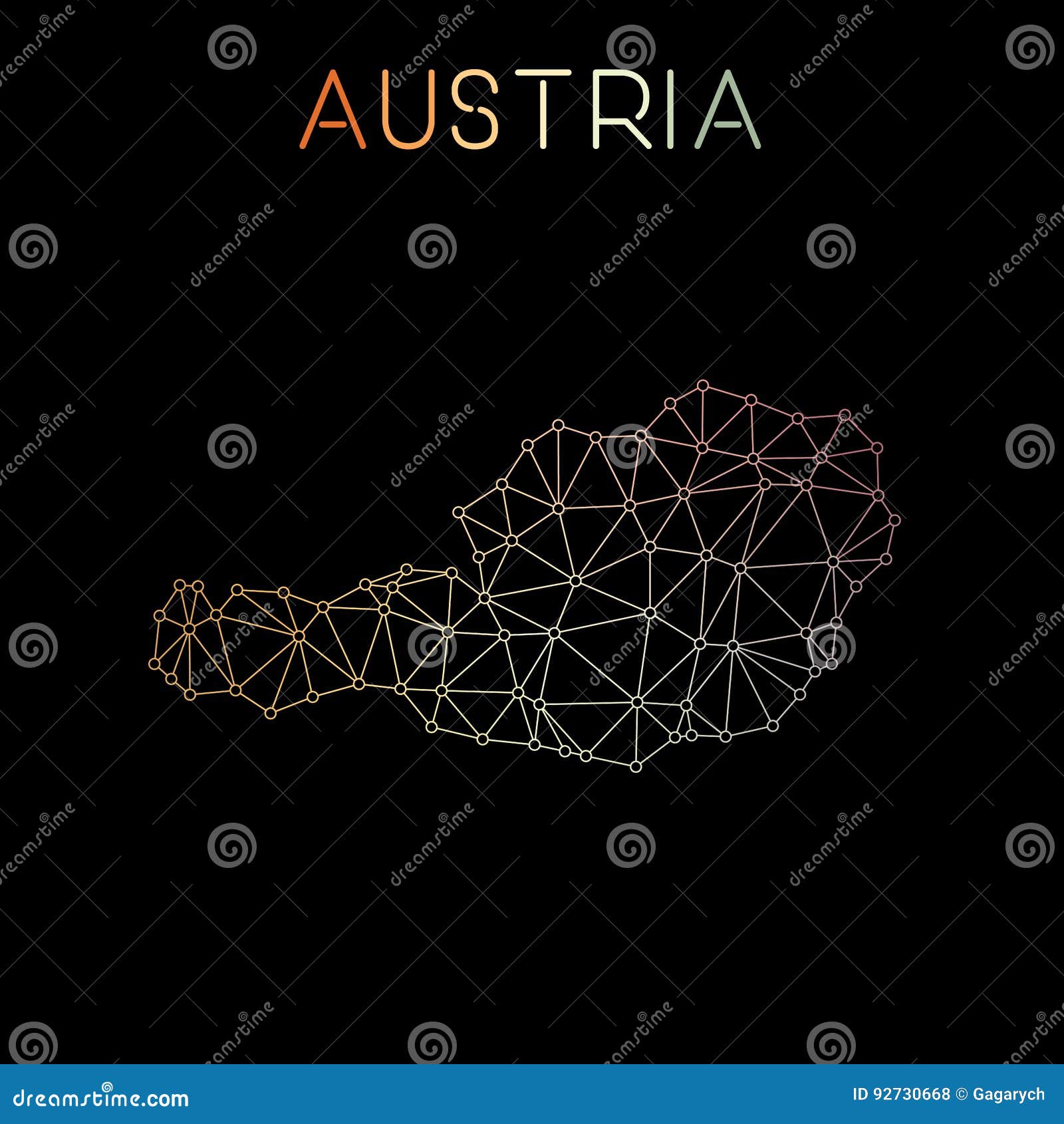 Mapa de red de Austria ilustración del vector. Ilustración de conecte ...