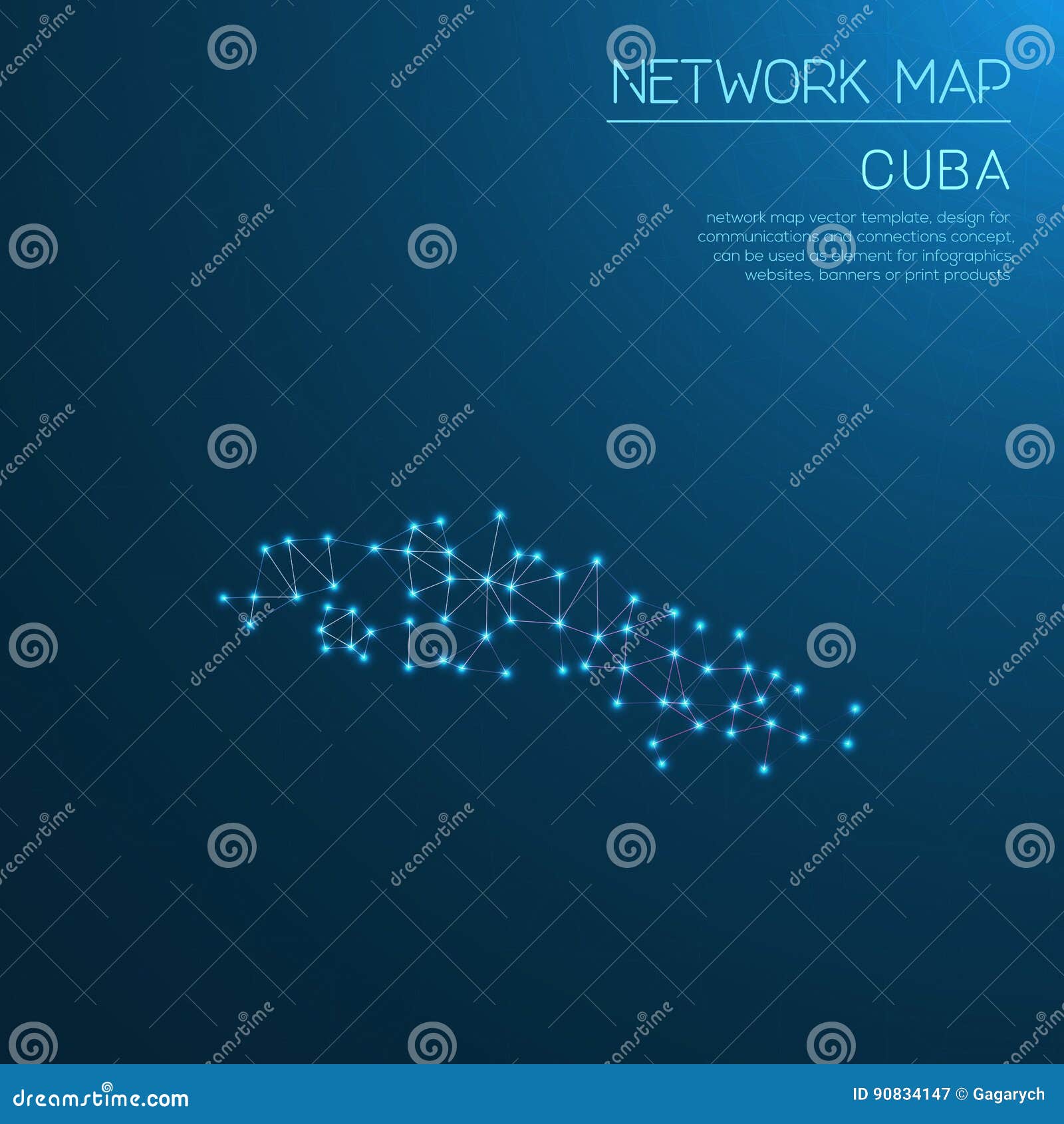 Mapa de red de Cuba ilustración del vector. Ilustración de cuba - 90834147