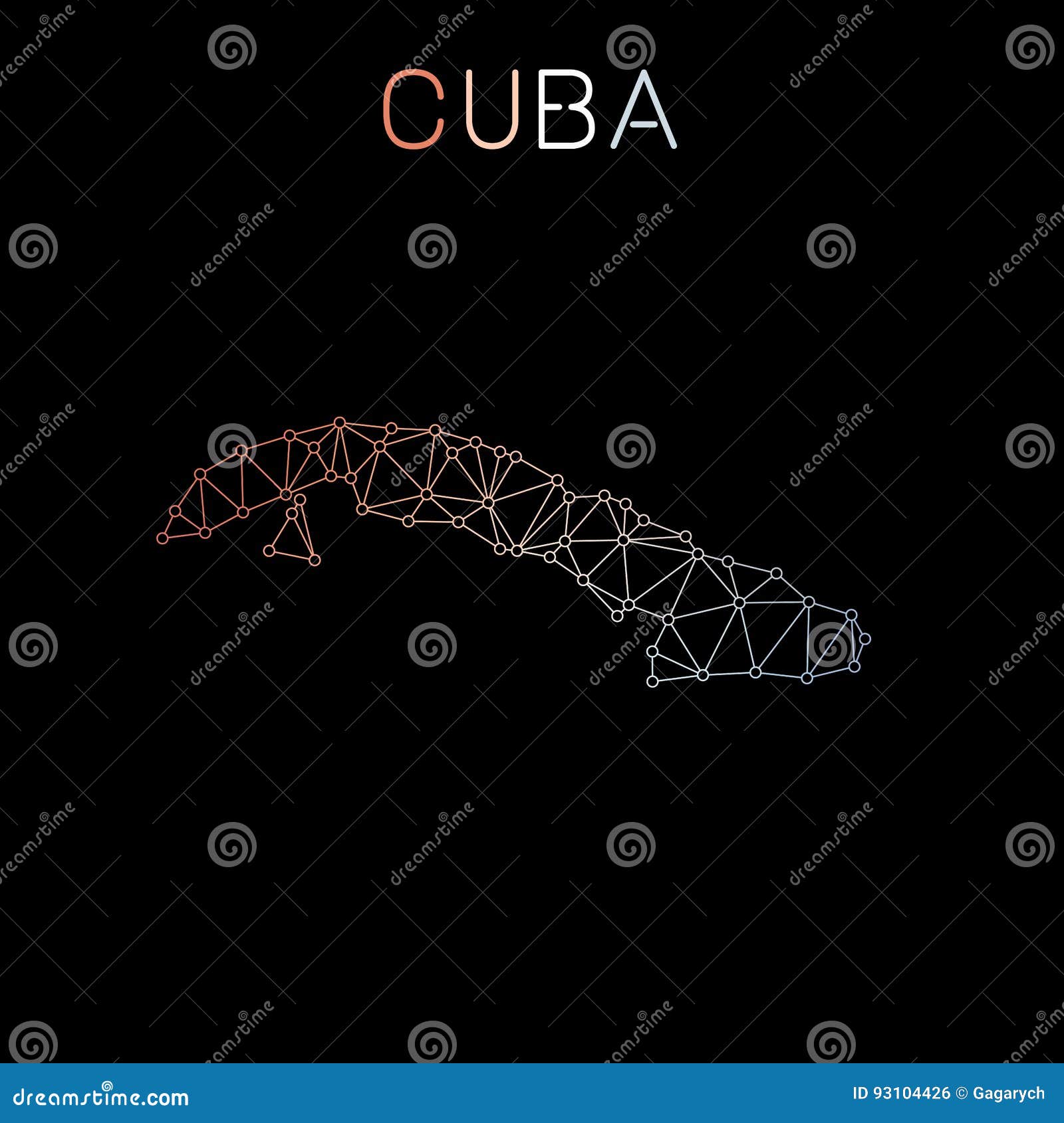 Mapa de red de Cuba ilustración del vector. Ilustración de gradiente ...