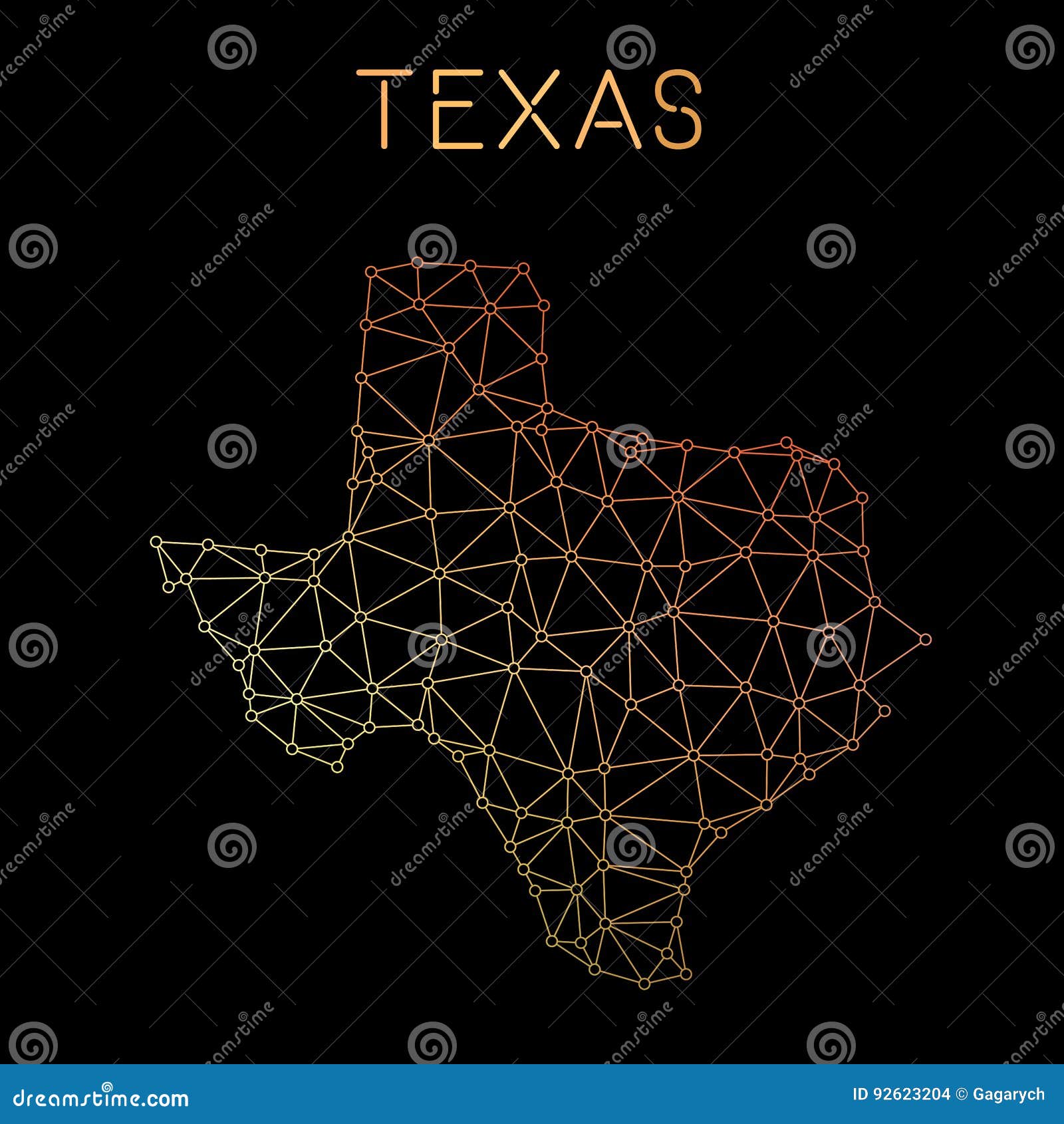 Mapa de rede de Texas ilustração do vetor. Ilustração de digital - 92623204