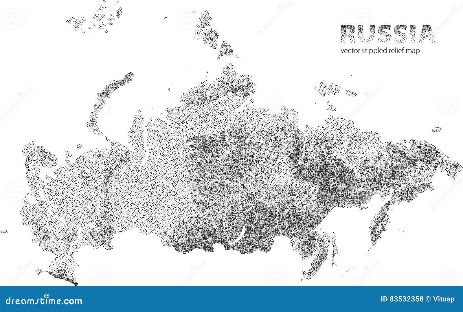 Mapa De Relevo Pontilhado Vetor De Rússia Ilustração do Vetor ...