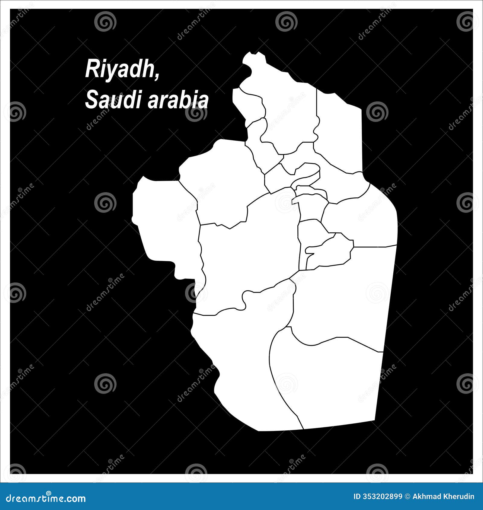 Mapa De Riyadh Saudi Arabia Ilustração do Vetor - Ilustração de sujo ...