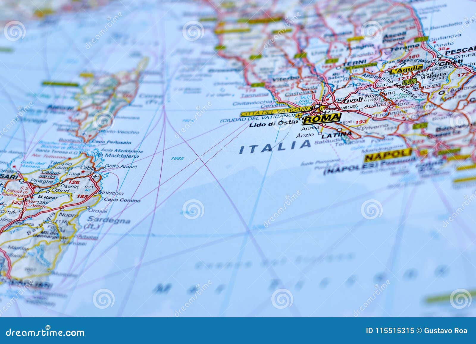 Mapa de Roma imagen de archivo. Imagen de recorrido - 115515315