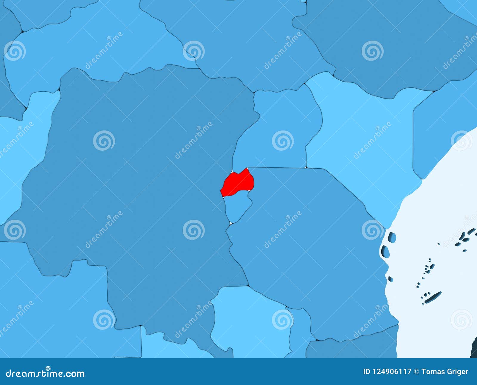 Mapa de Rwanda ilustração stock. Ilustração de ruandês - 124906117