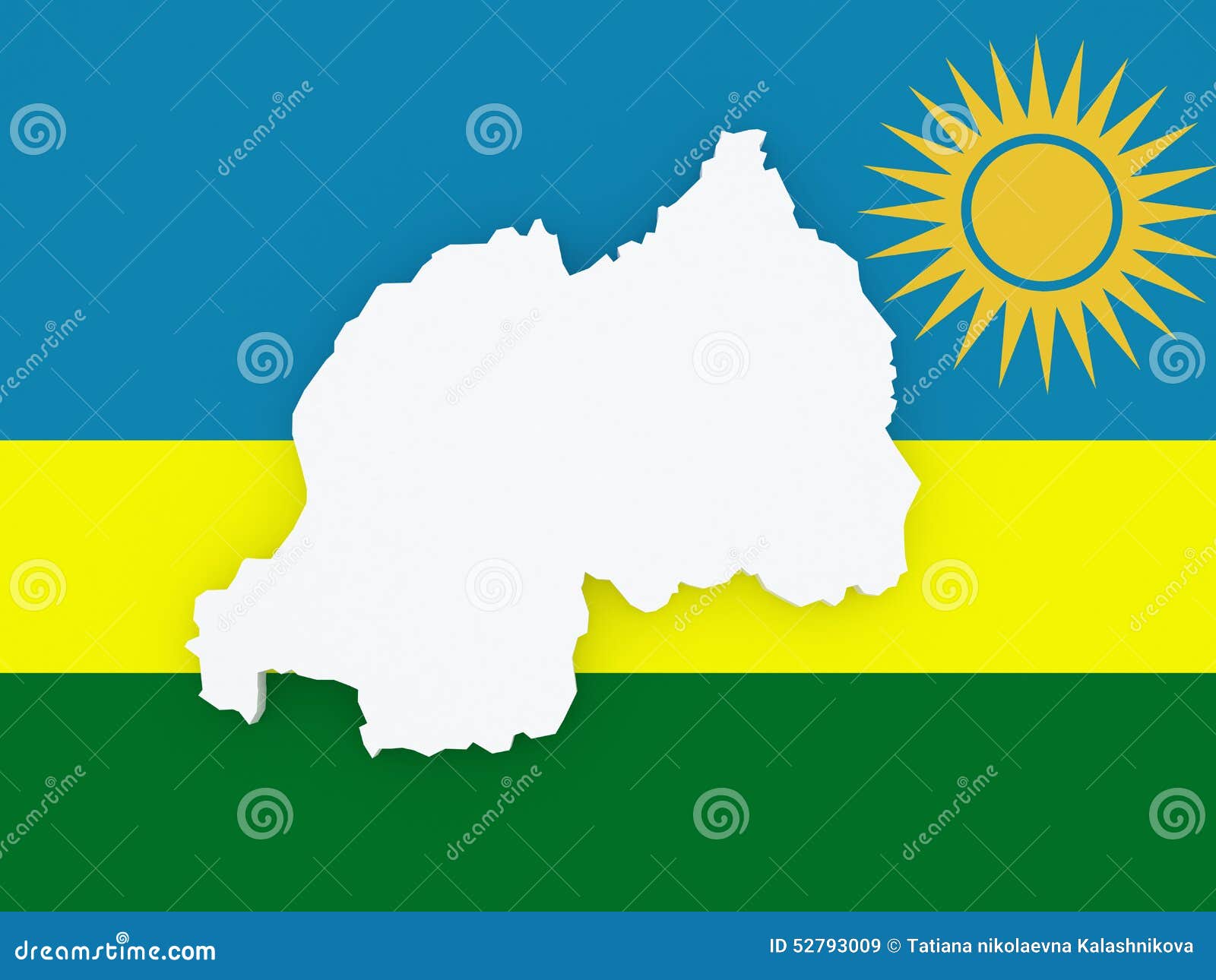Mapa de Rwanda ilustração stock. Ilustração de naturalize - 52793009