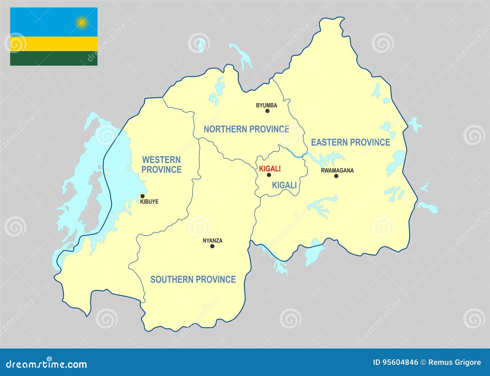 Mapa de Rwanda stock de ilustración. Ilustración de administrativo ...