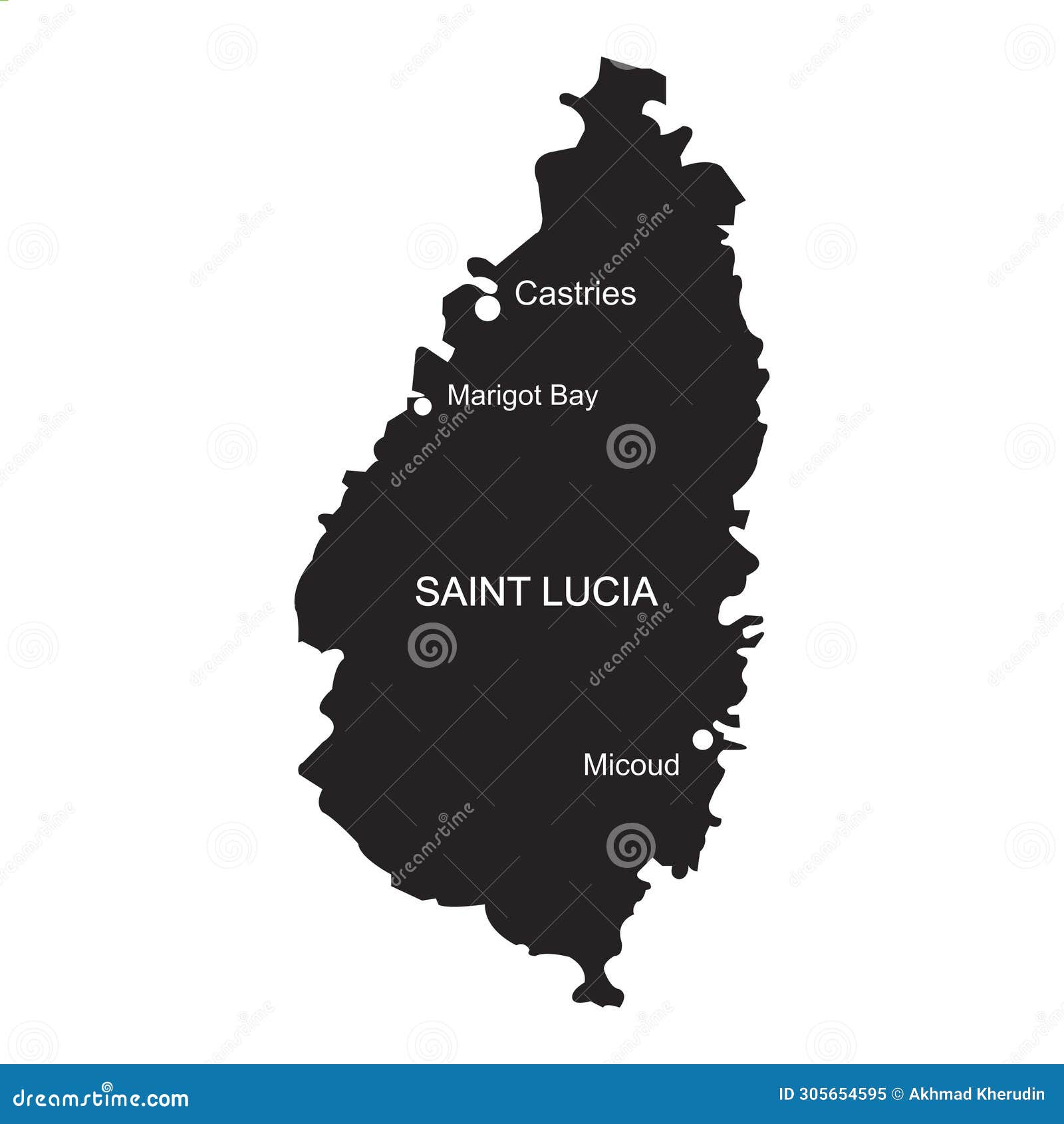 Mapa de saint lucia ilustración del vector. Ilustración de lugar ...