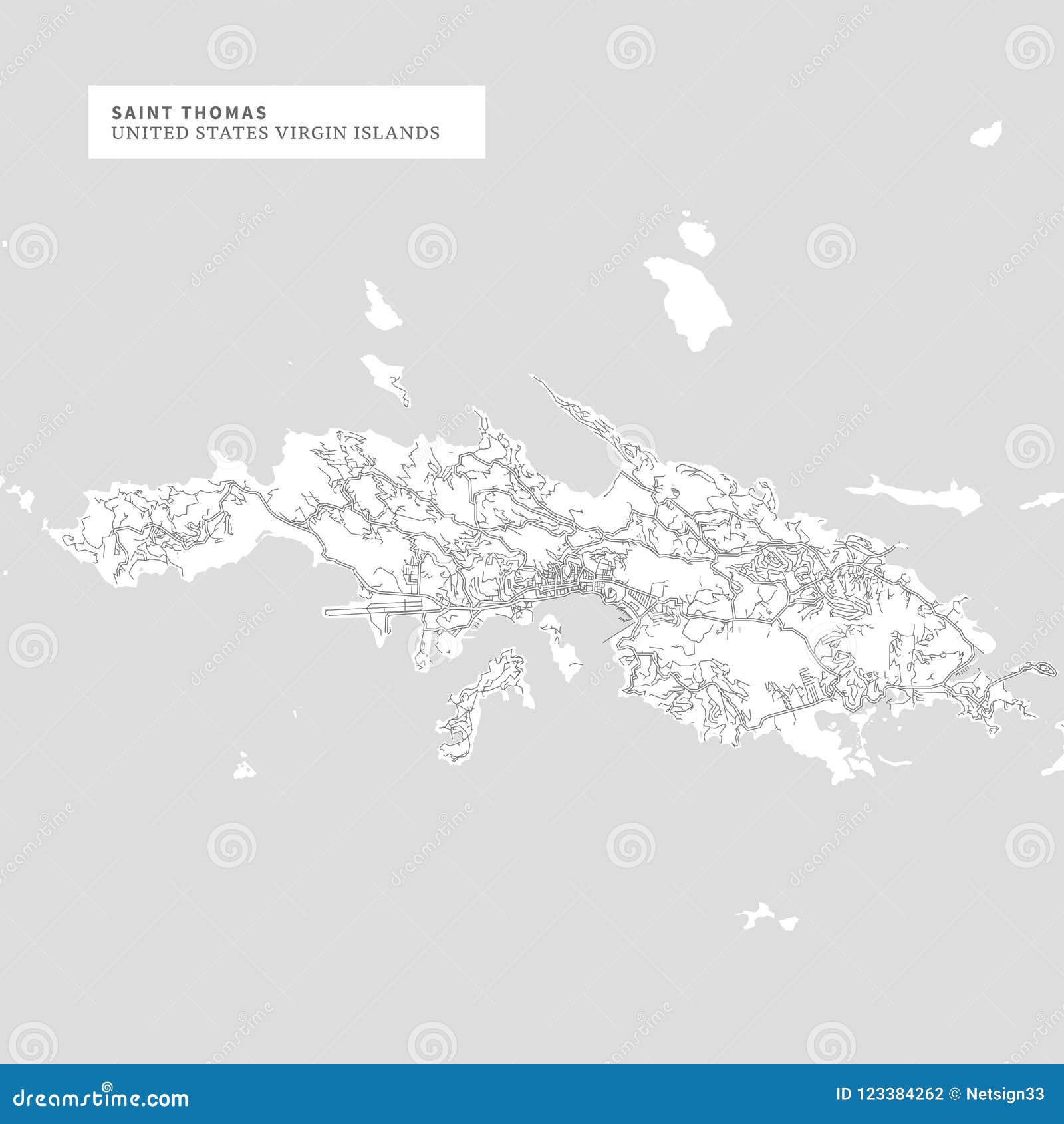 Mapa De Saint Thomas Island Ilustração do Vetor - Ilustração de projeto ...