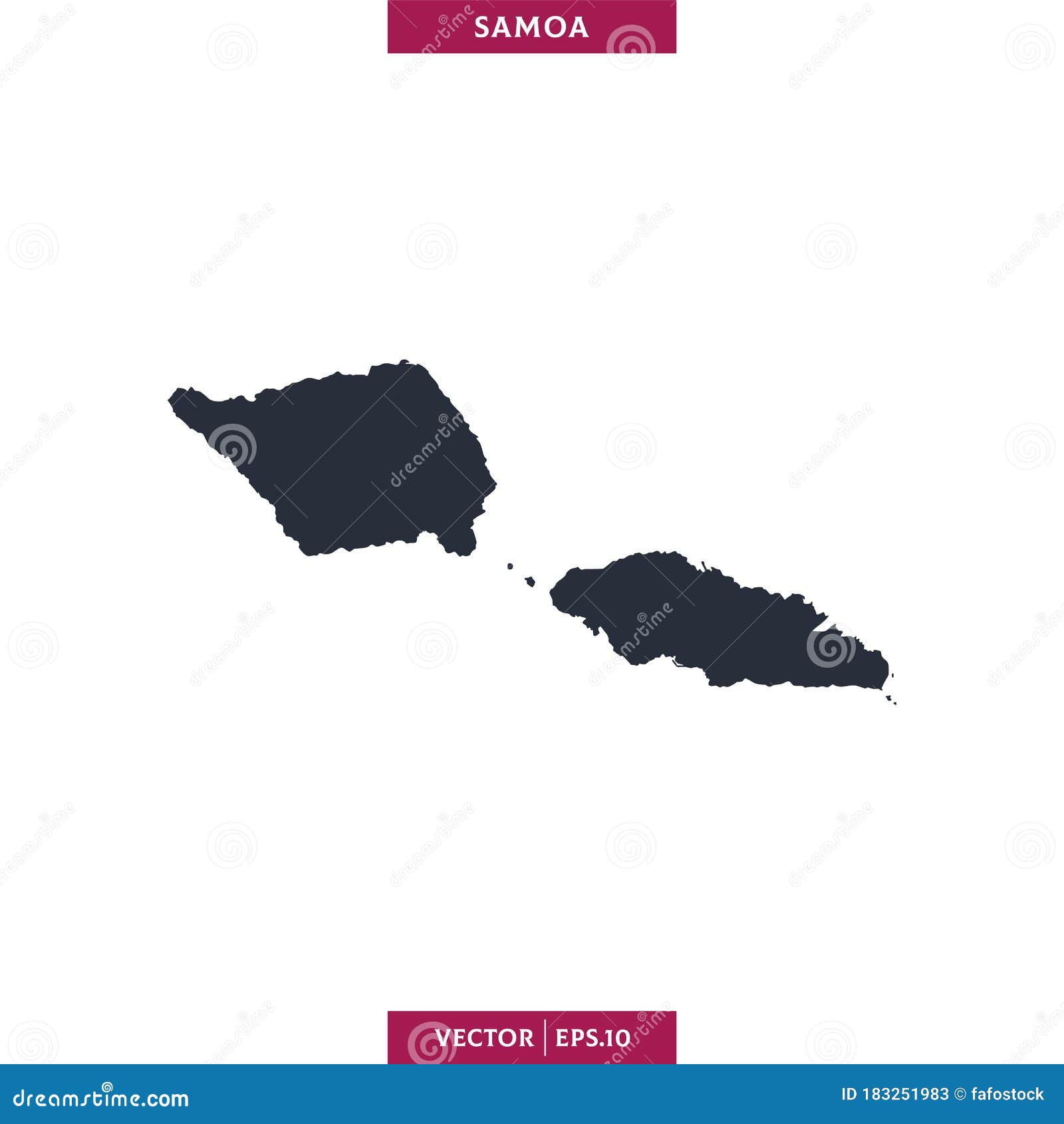 Mapa De Samoa. Vector De Mapa Detallado Alto En Fondo Blanco ...