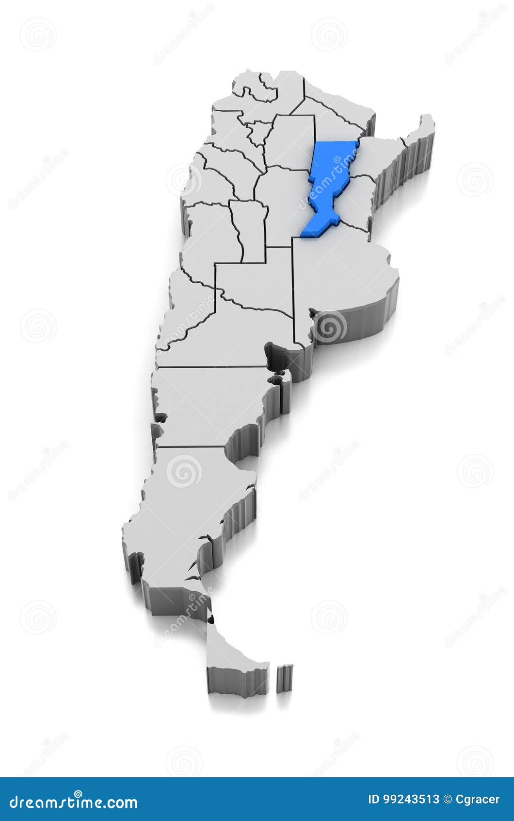 Mapa De Santa Fe Province, La Argentina Stock de ilustración ...