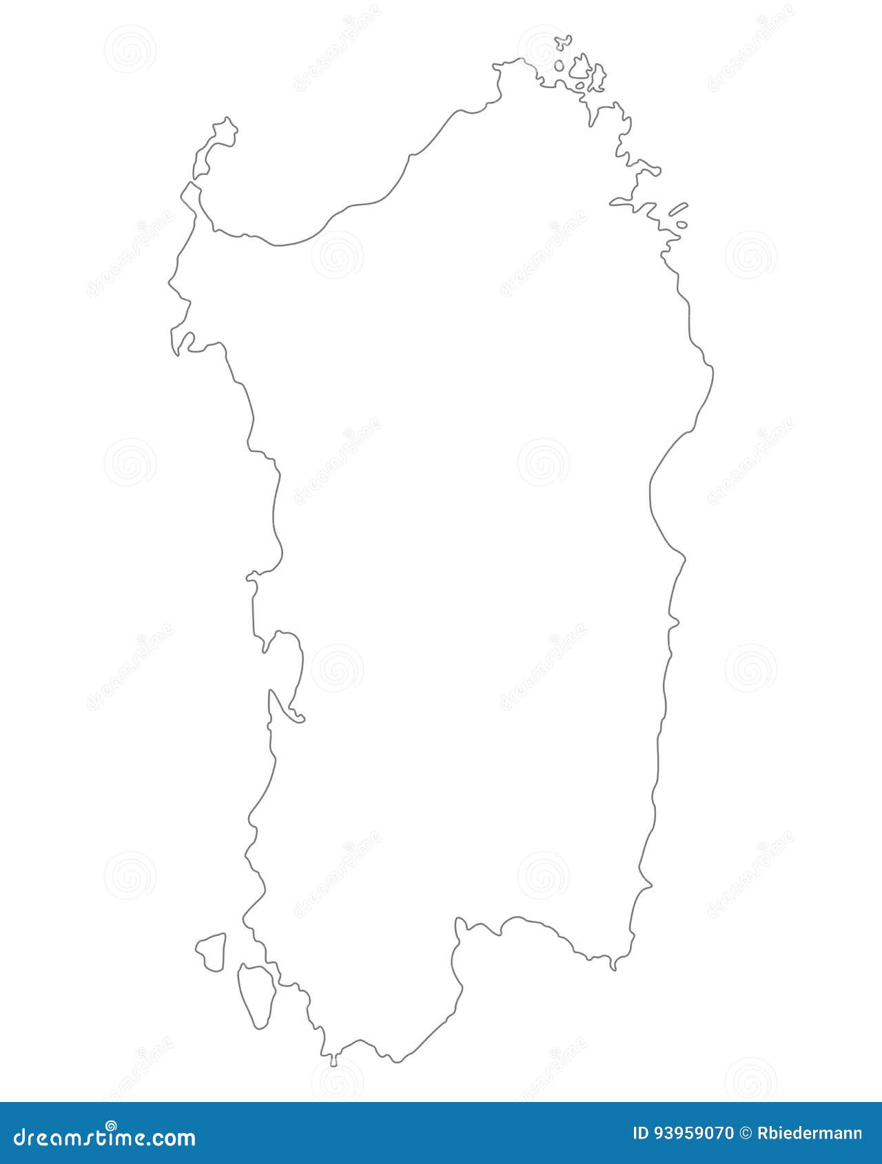 Mapa de Sardinia ilustração do vetor. Ilustração de branco - 93959070