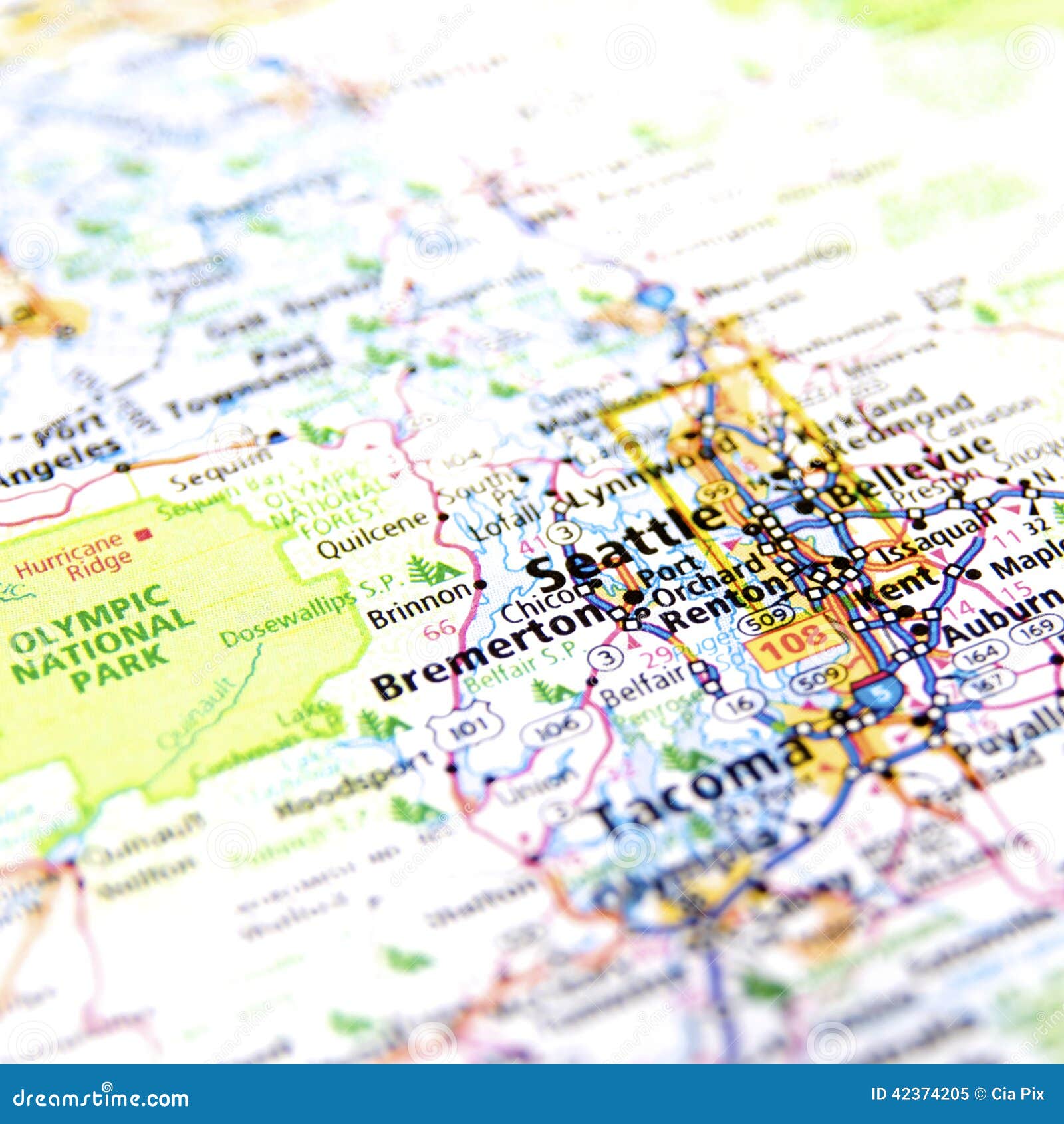 Mapa de Seattle imagen de archivo. Imagen de recorrido - 42374205
