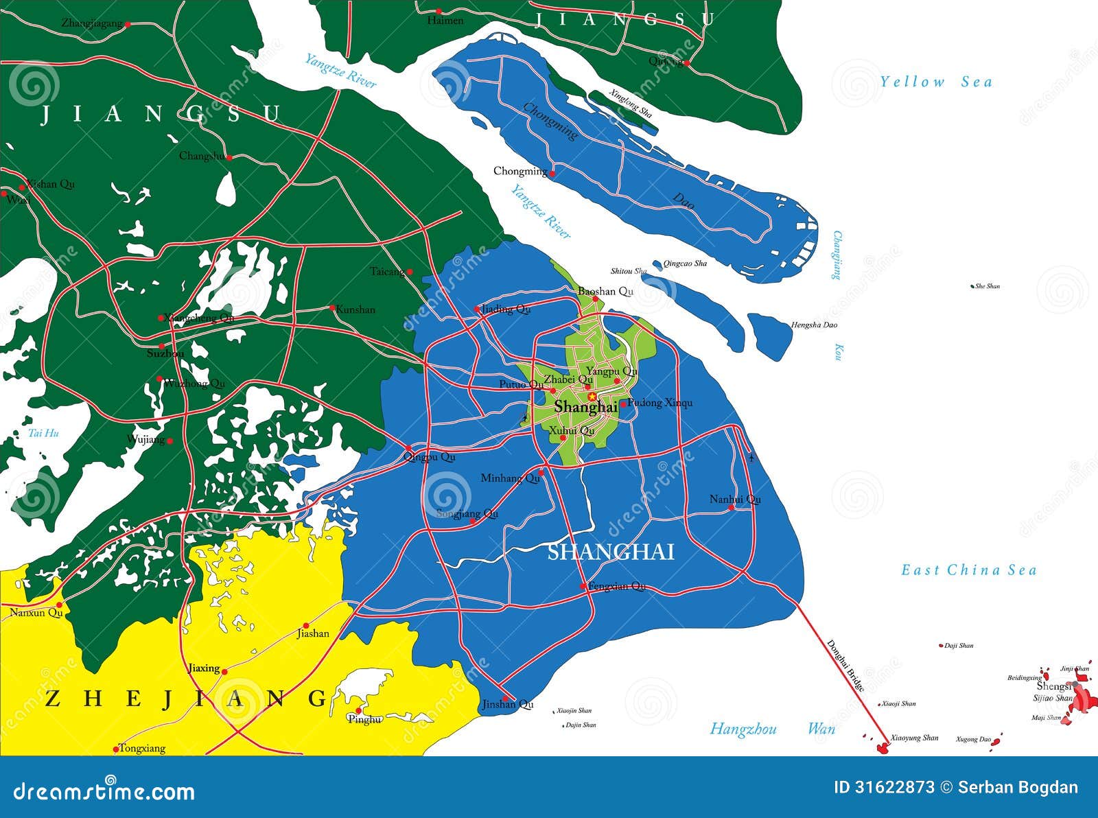 Mapa de Shangai ilustración del vector. Ilustración de oriente - 31622873