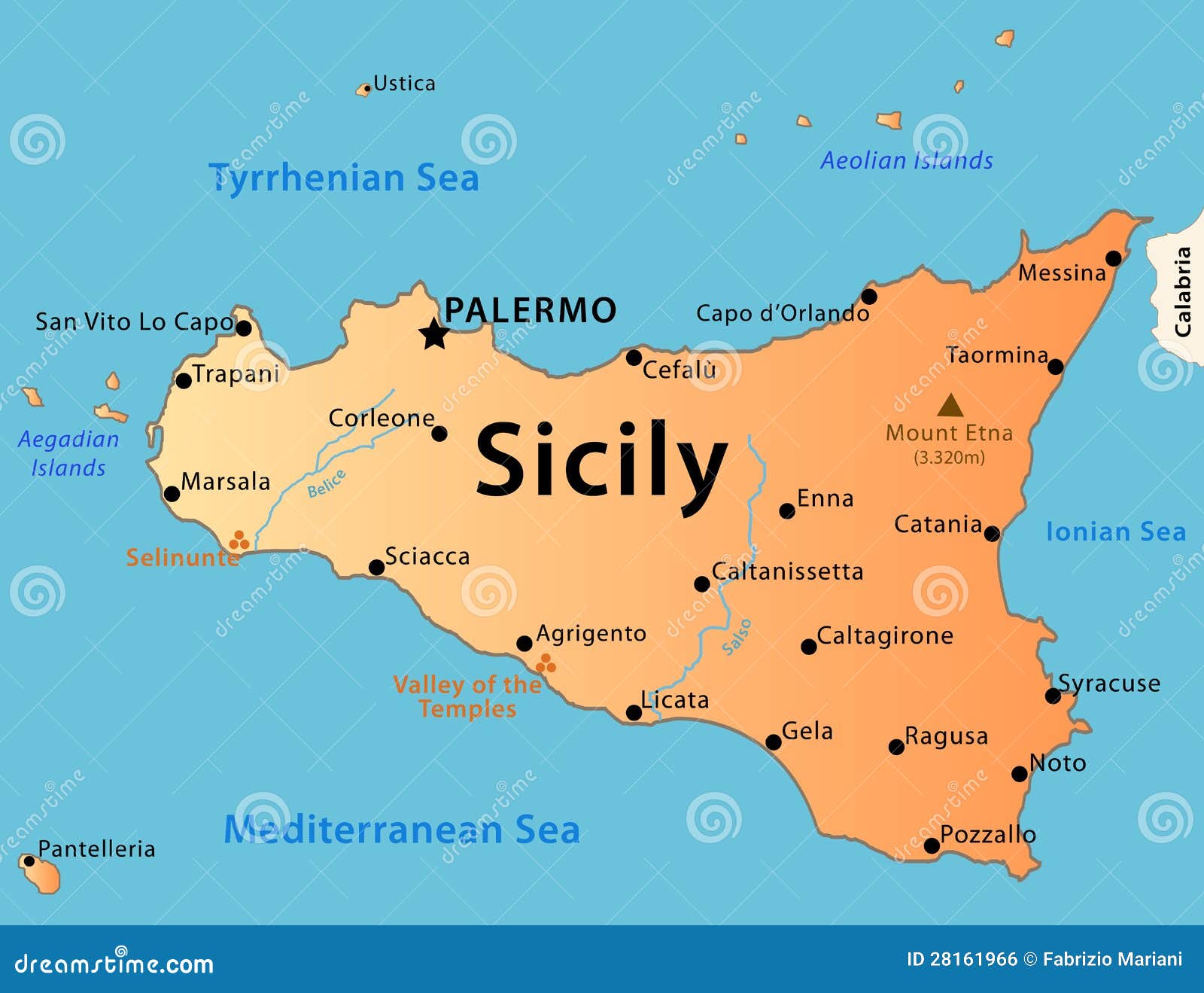 Mapa De Sicília Imagem de Stock Royalty Free - Imagem: 28161966